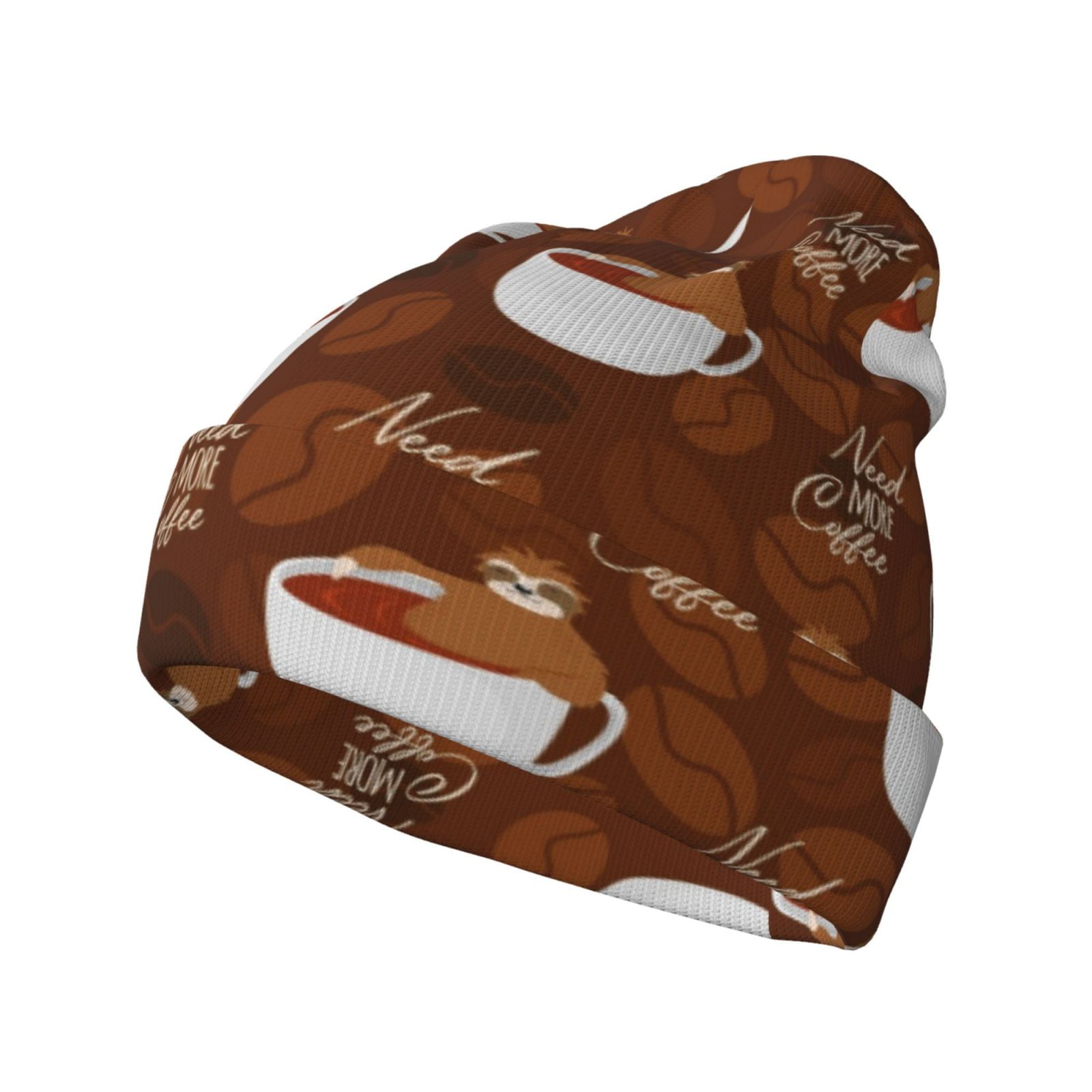 Easygdp Cute Sloths Bear Relaxing In Coffee Cup Winter Beanie for Men ...