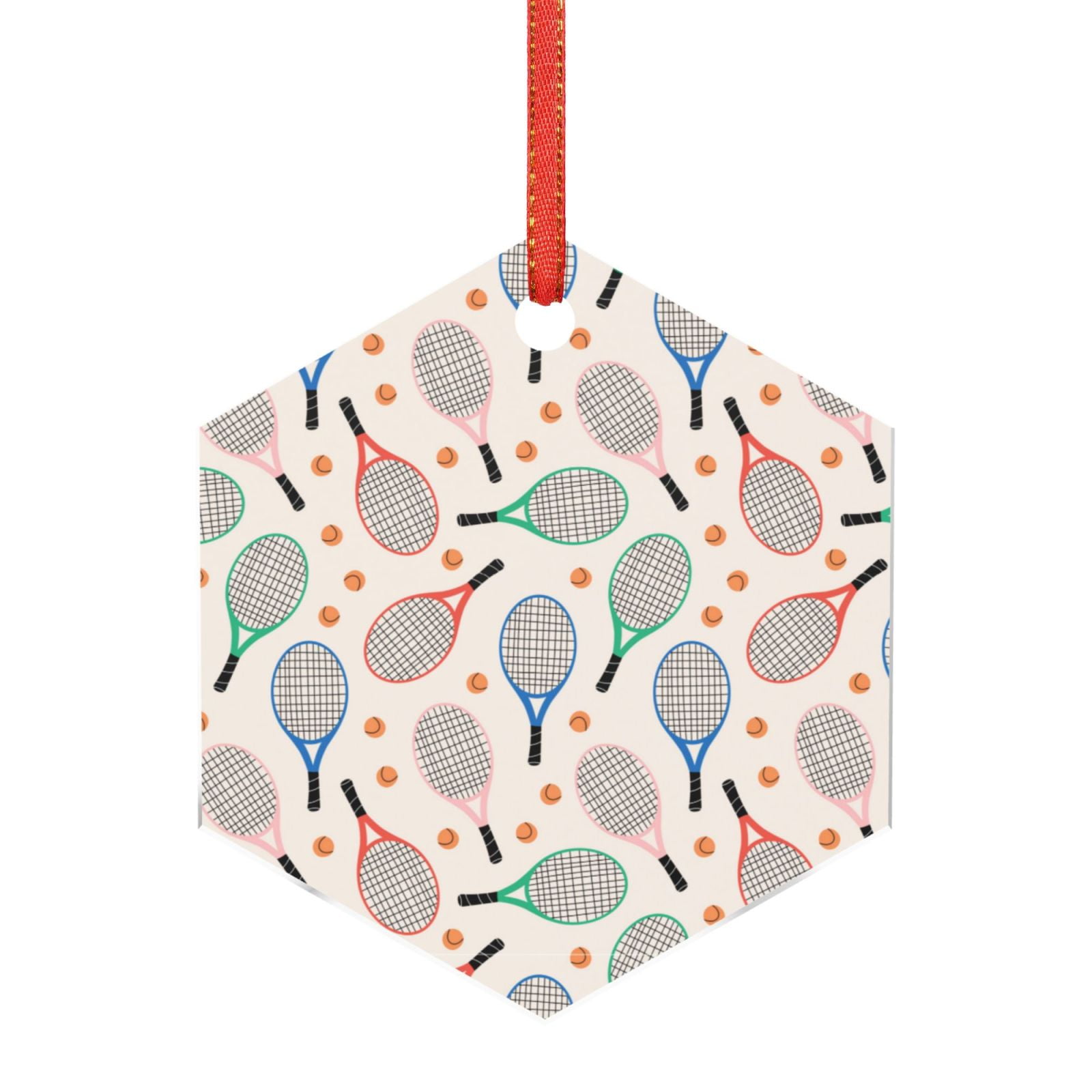 Easygdp Cute Tennis Racket Christmas Ornament Acrylic Christmas Tree ...