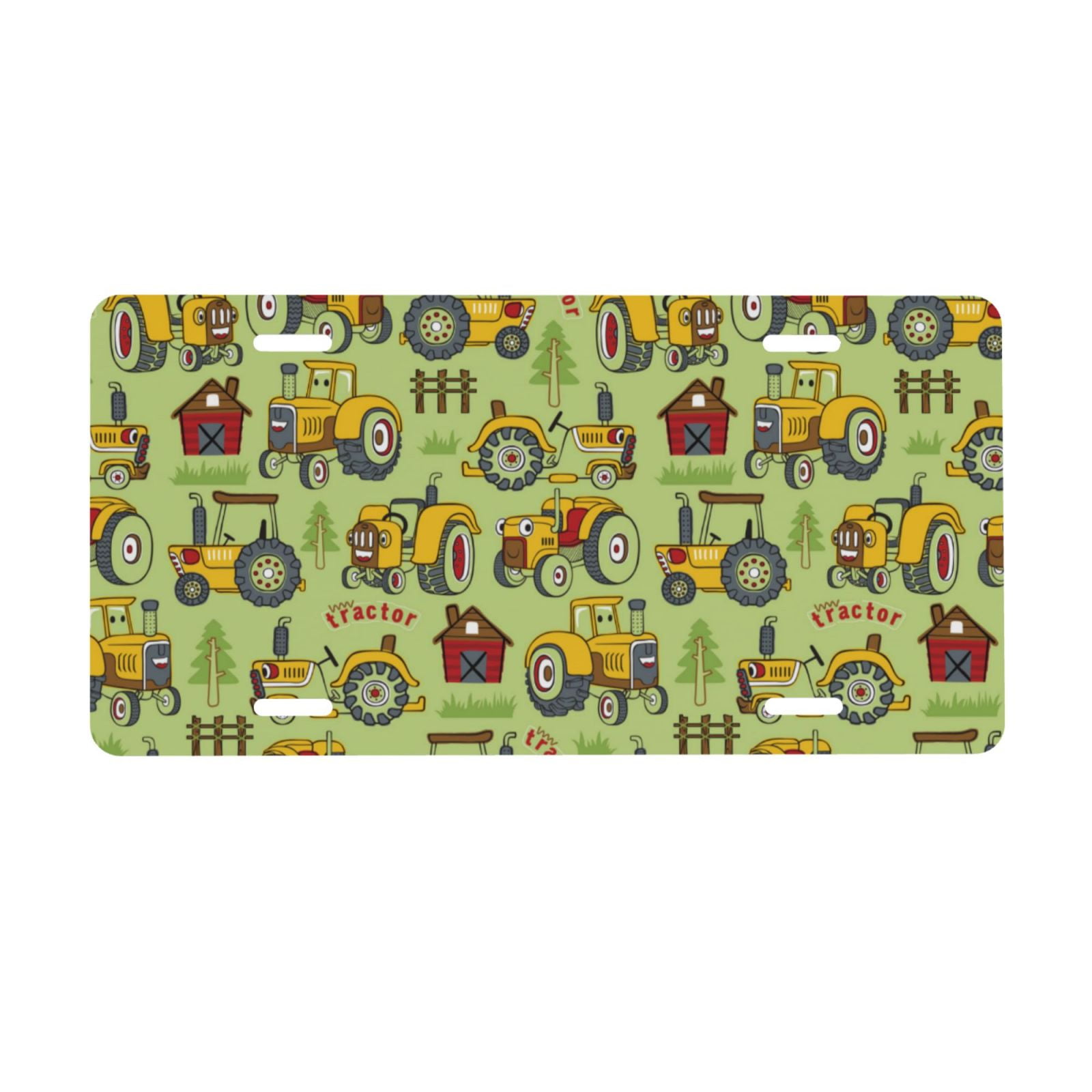 Easygdp Cute Tractor License Plate Car Front License Plate Car ...