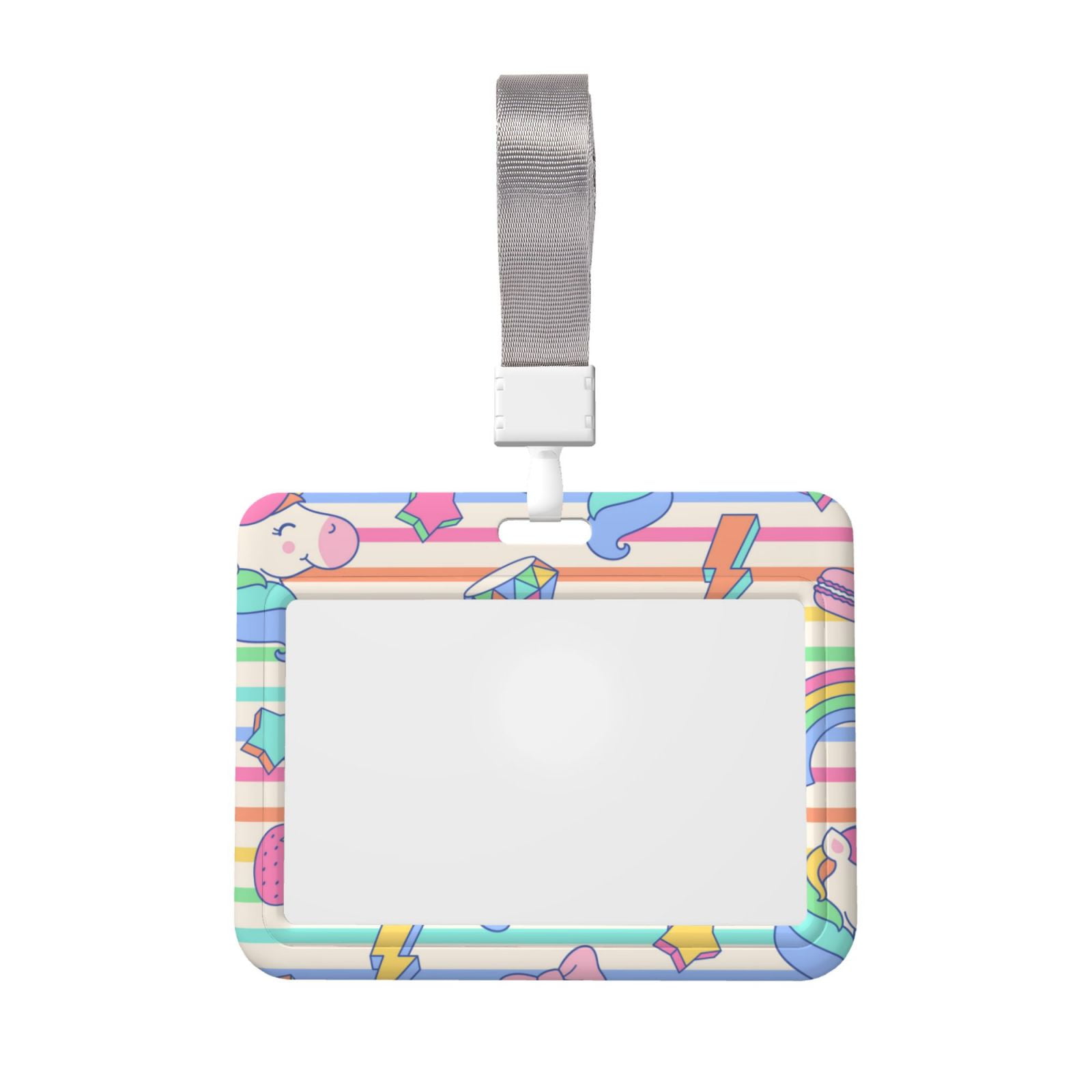 Easygdp Cute Unicorn Card Badge Holder Work Badge Sleeve for Office ...
