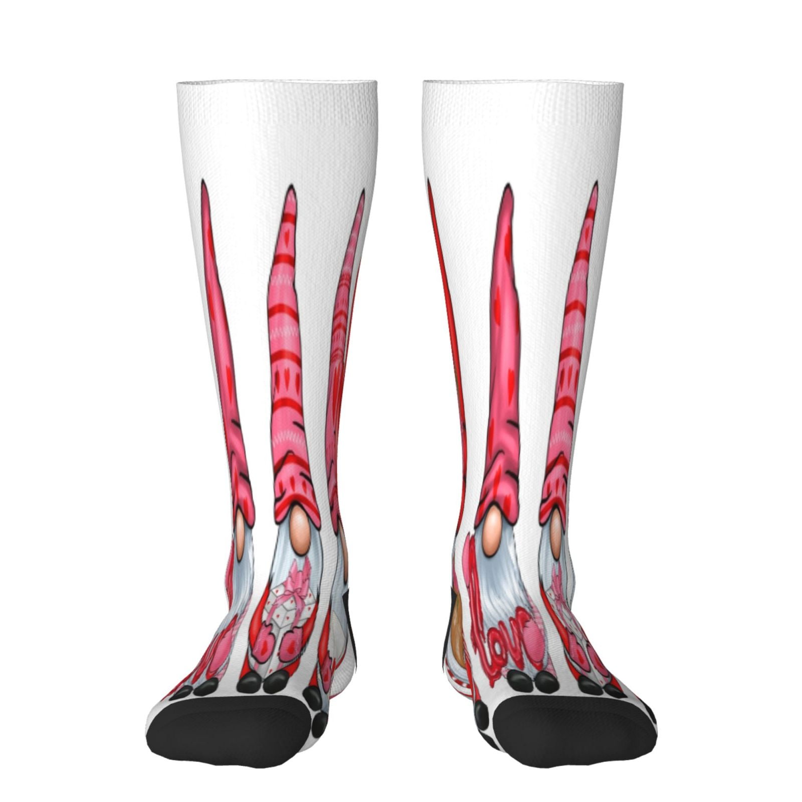 Easygdp Cute Valentine's Gnomes Sport Knee High Socks Soccer Socks Calf ...