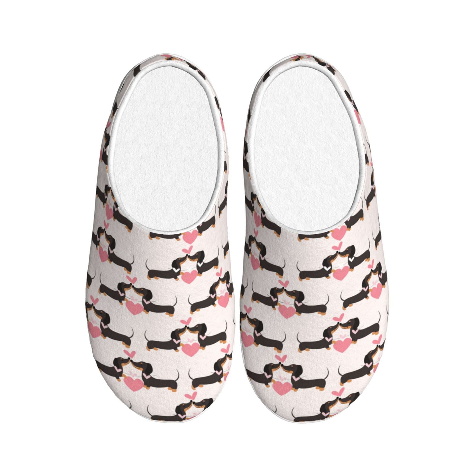 Easygdp Dachshund And Hearts Slippers for Women Mens Winter Warm Home ...