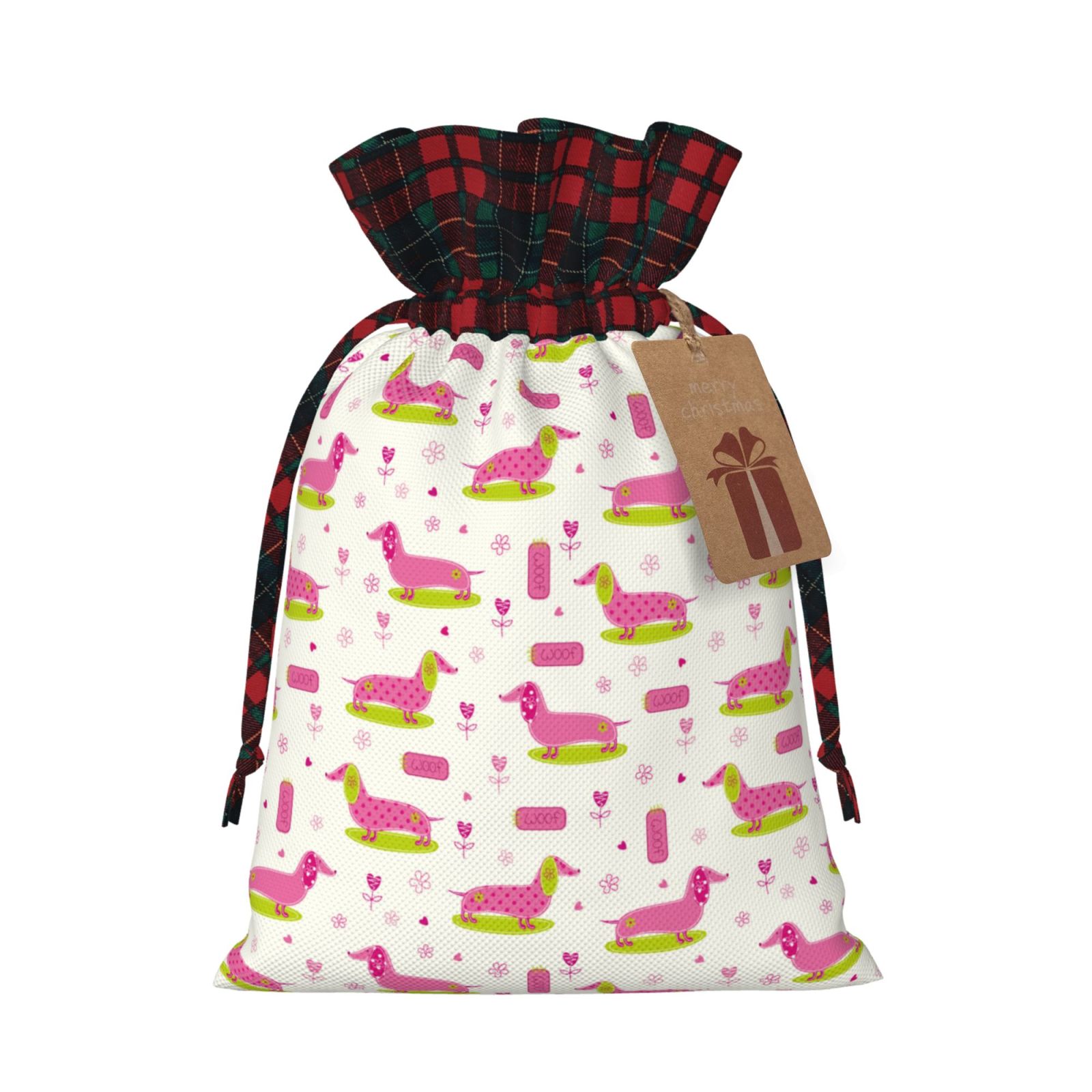 Easygdp Dachshund Dog Puppy Fabric Gift Bags for Christmas Presents ...