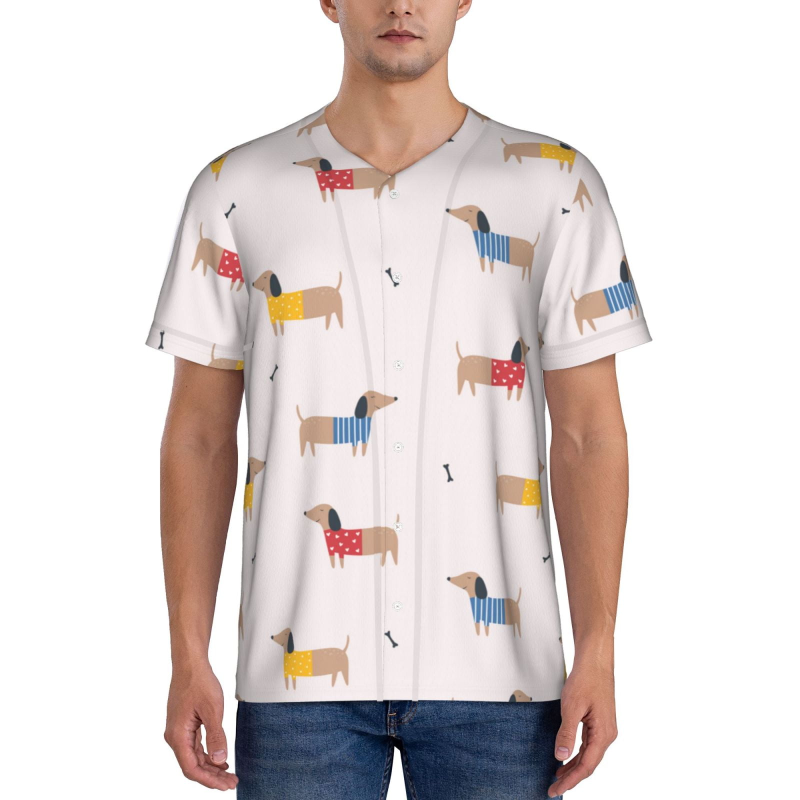 Easygdp Dachshund Dog Puppy Mens T-Shirts Baseball Vintage Fashionable ...