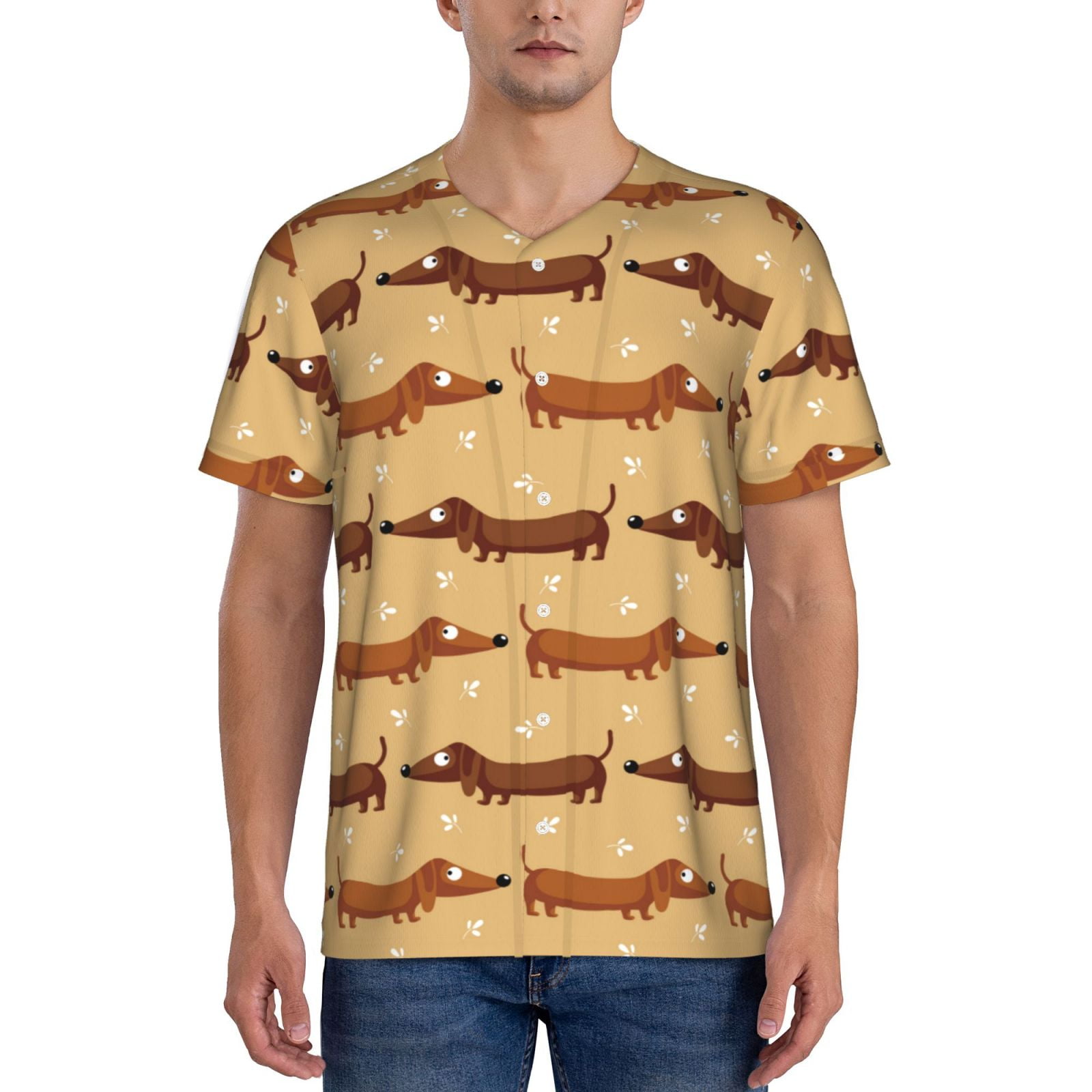 Easygdp Dachshund Dog Puppy Mens T-Shirts Baseball Vintage Fashionable ...