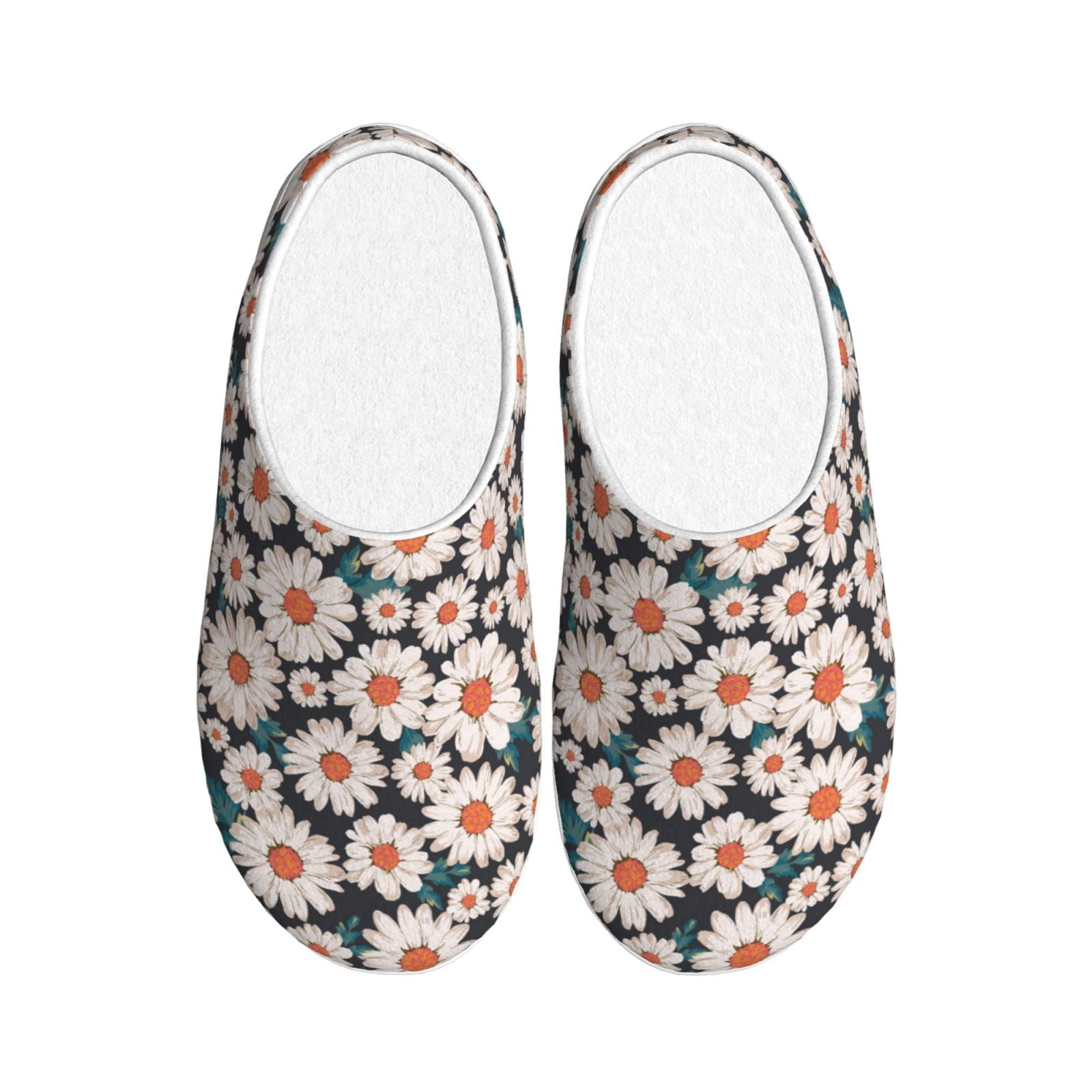 Easygdp Daisies Flowers Slippers for Women Mens Winter Warm Home ...