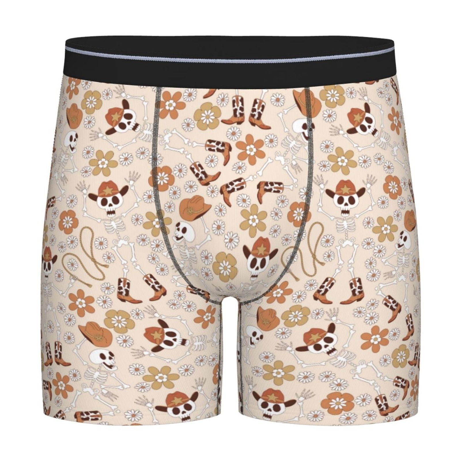 Easygdp Dancing Cowboy Skeleton Men's Boxer Briefs Men’s Underwear ...