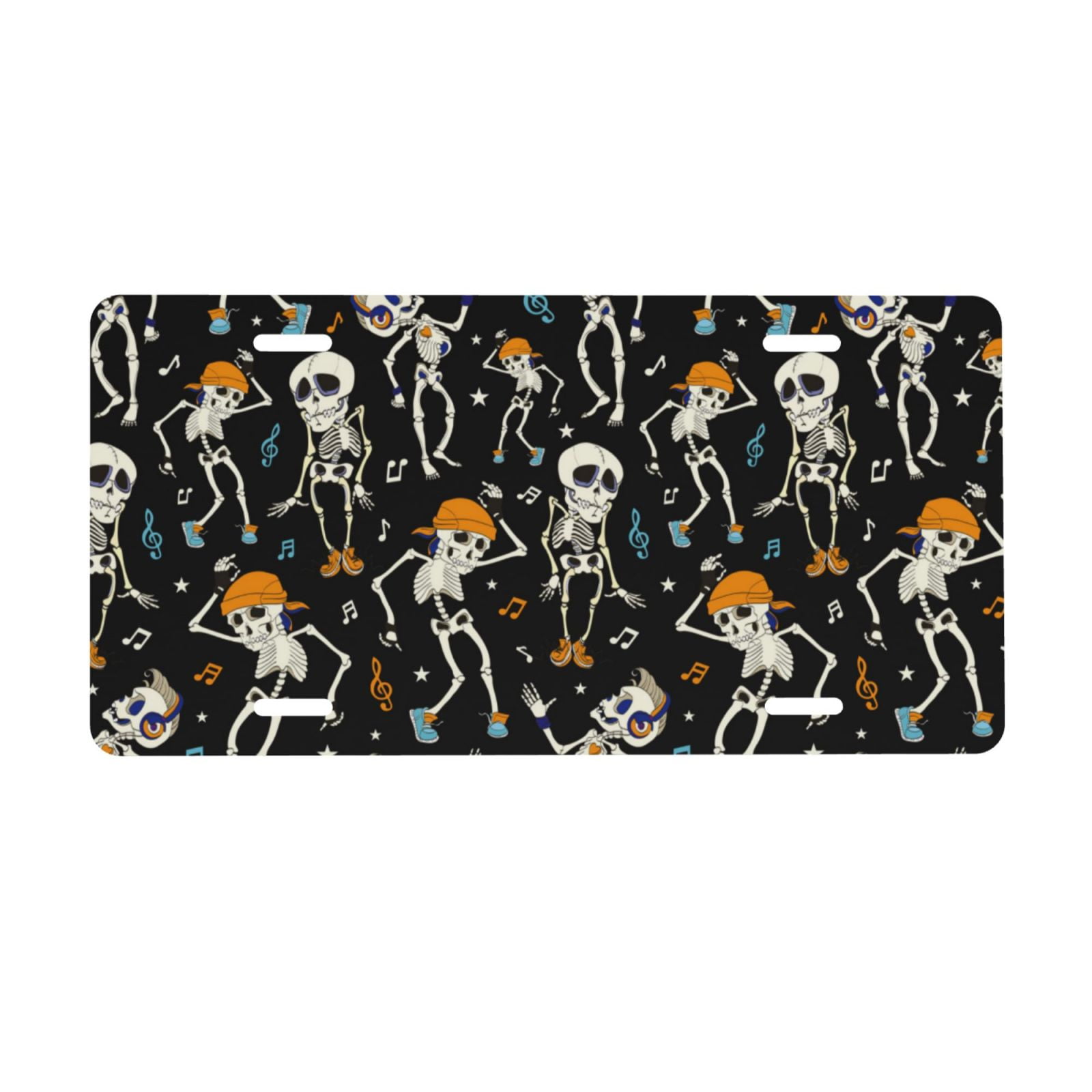 Easygdp Dancing Skeleton Party License Plate Car Front License Plate ...