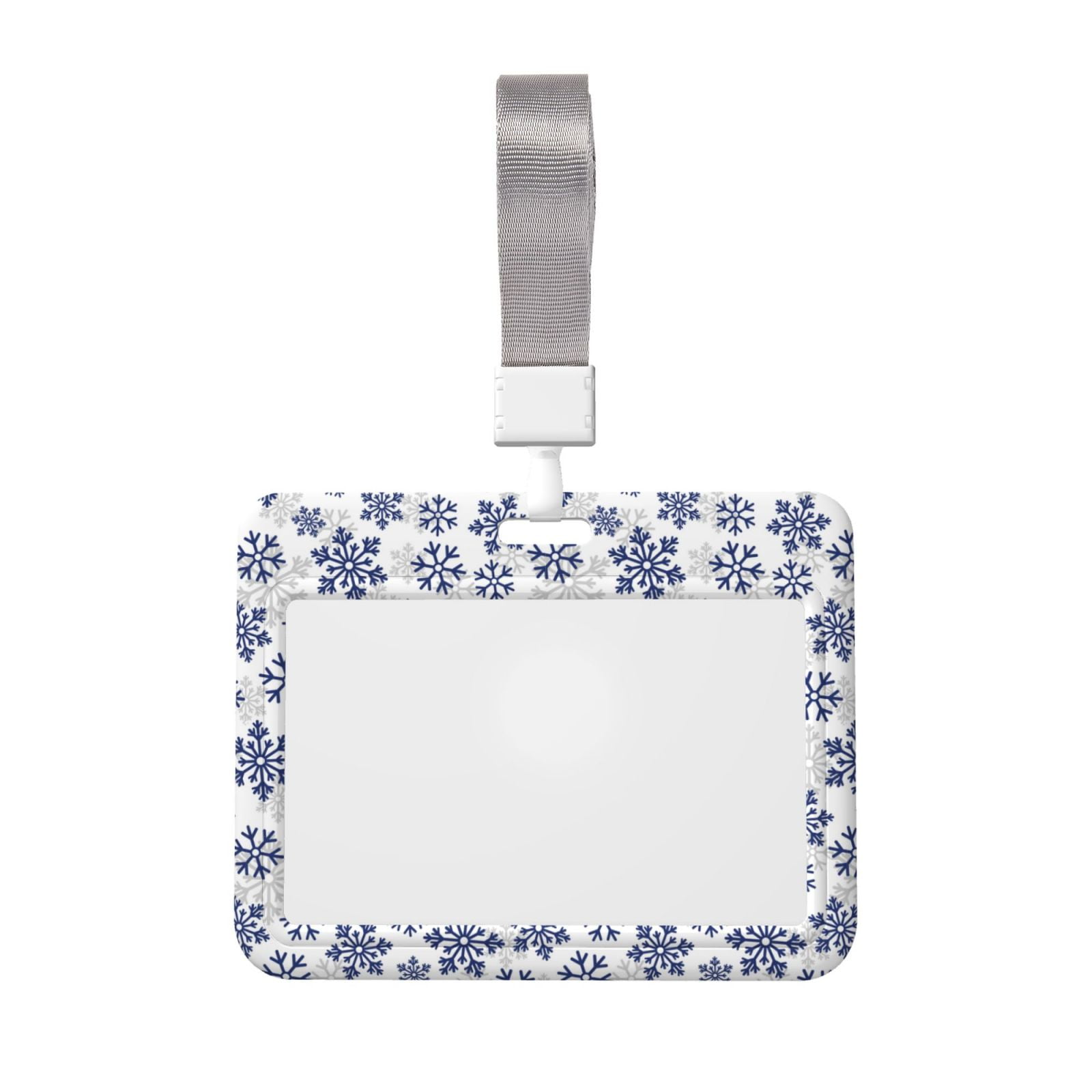 Easygdp Dark Blue Snowflakes Card Badge Holder Work Badge Sleeve for ...