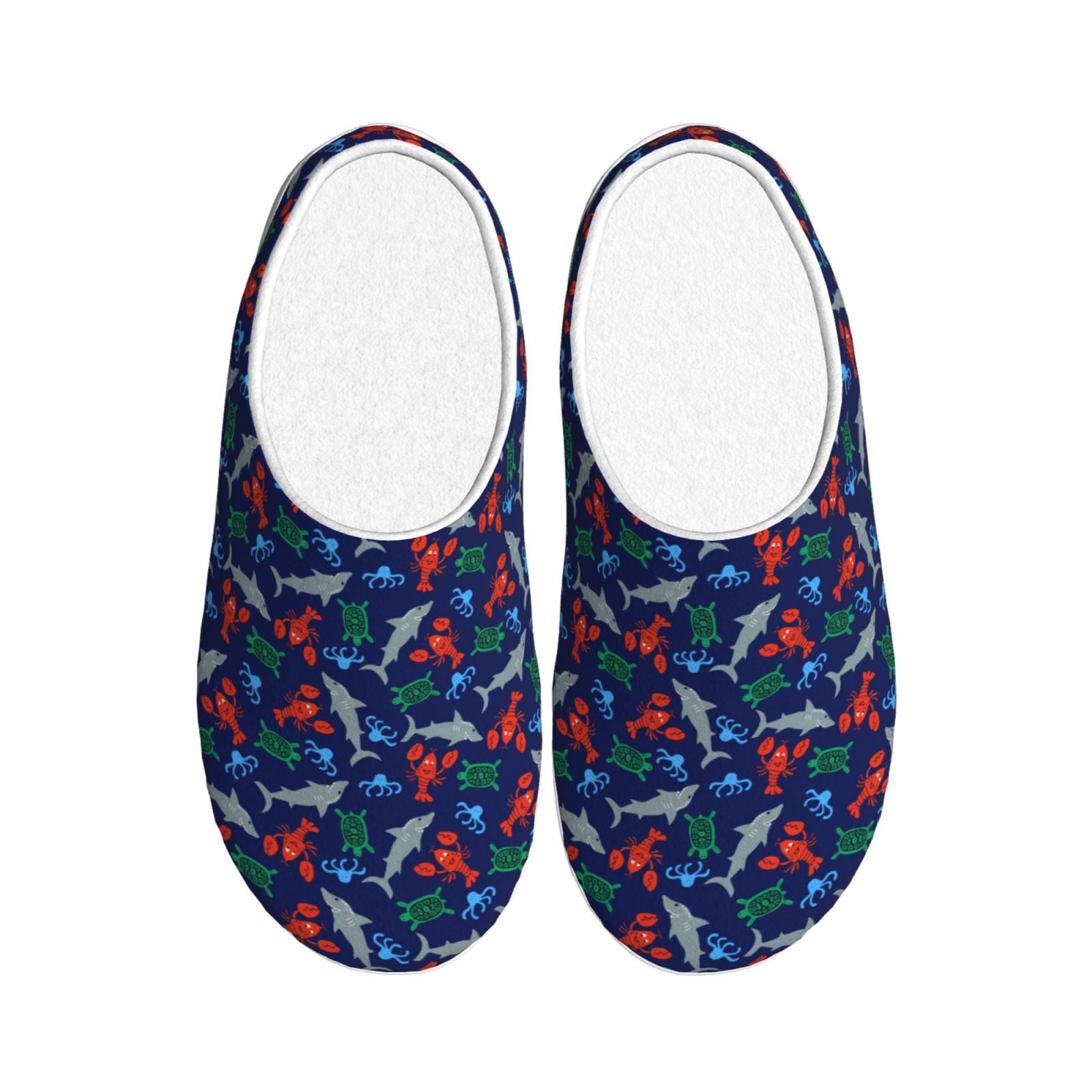 Easygdp Deep Down In The Ocean Slippers for Women Mens Winter Warm Home ...