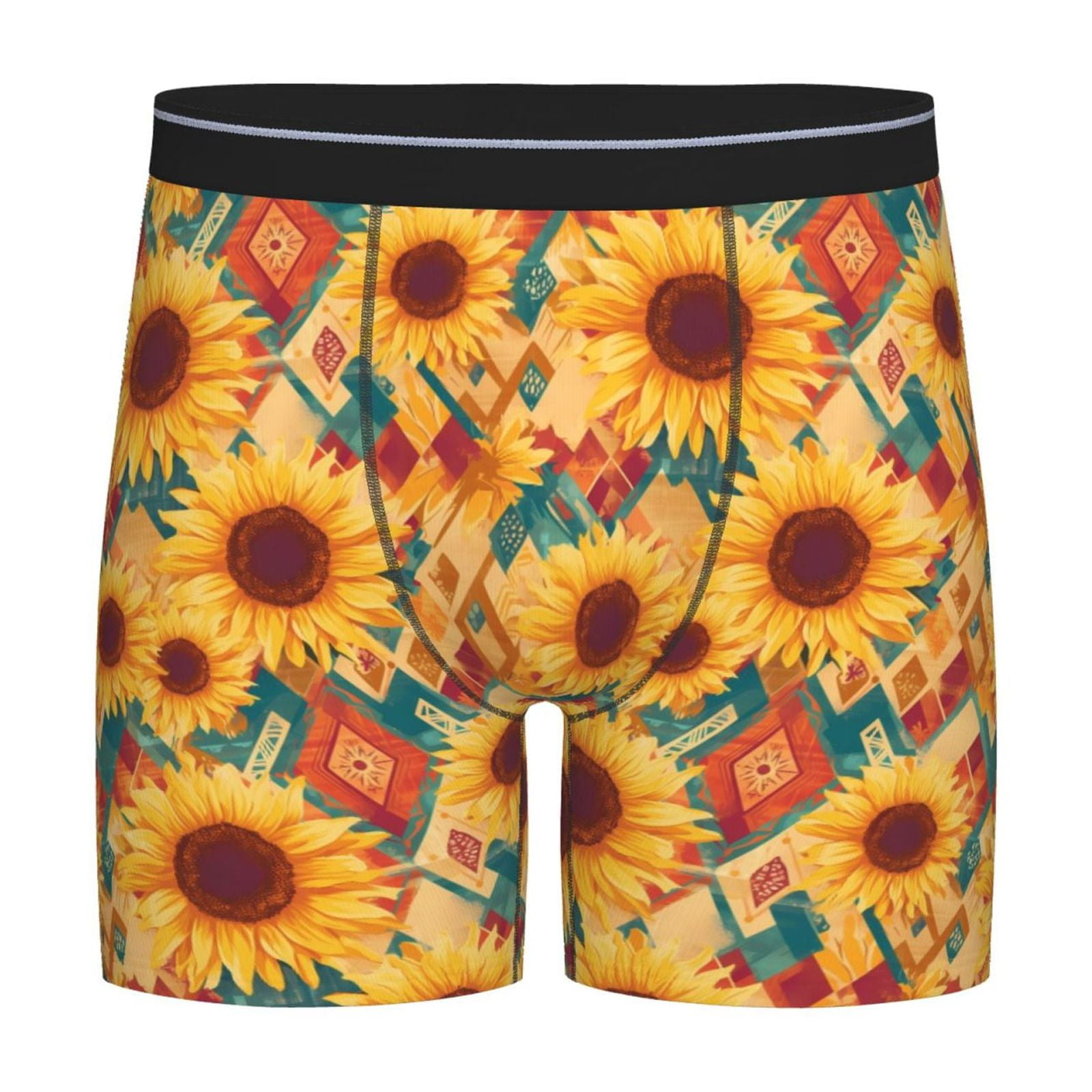 Easygdp Diamond Bohemian Sunflower Men's Boxer Briefs Men’s Underwear ...