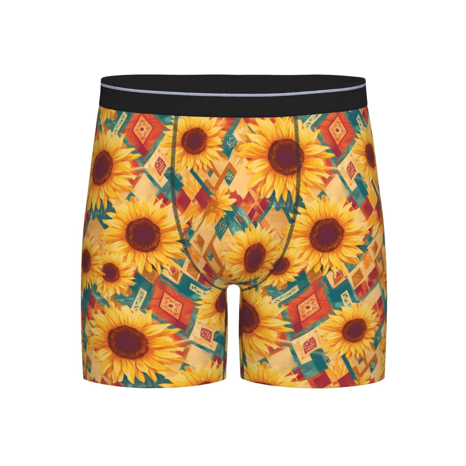 Easygdp Diamond Bohemian Sunflower Men's Boxer Briefs Men’s Underwear ...