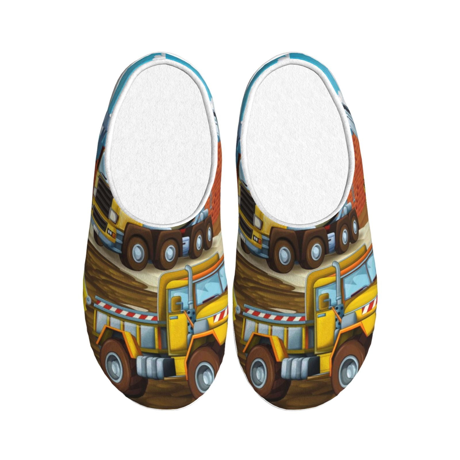 Easygdp Different Construction Site Vehicles Slippers for Women Mens ...