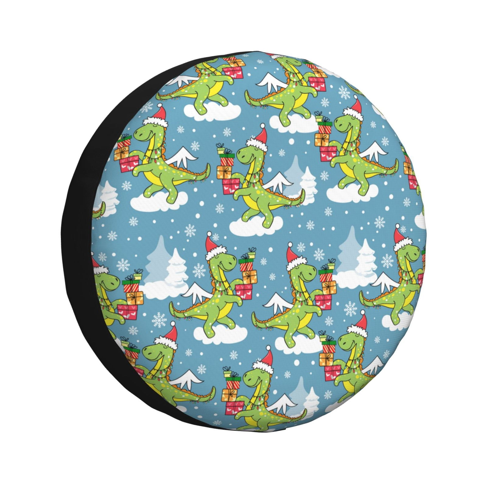 Easygdp Dino Christmas Adventure Snowy Blue Wheel Cover,Spare Tire ...