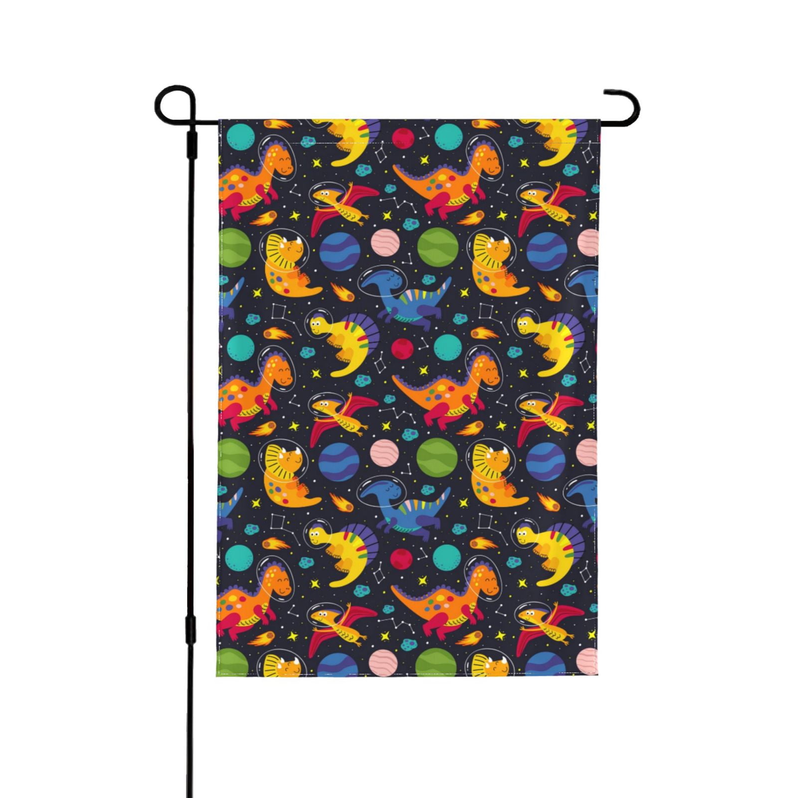 Easygdp Dinosaurs in Space Garden Flag Yard Flag Welcome Flag, Double ...