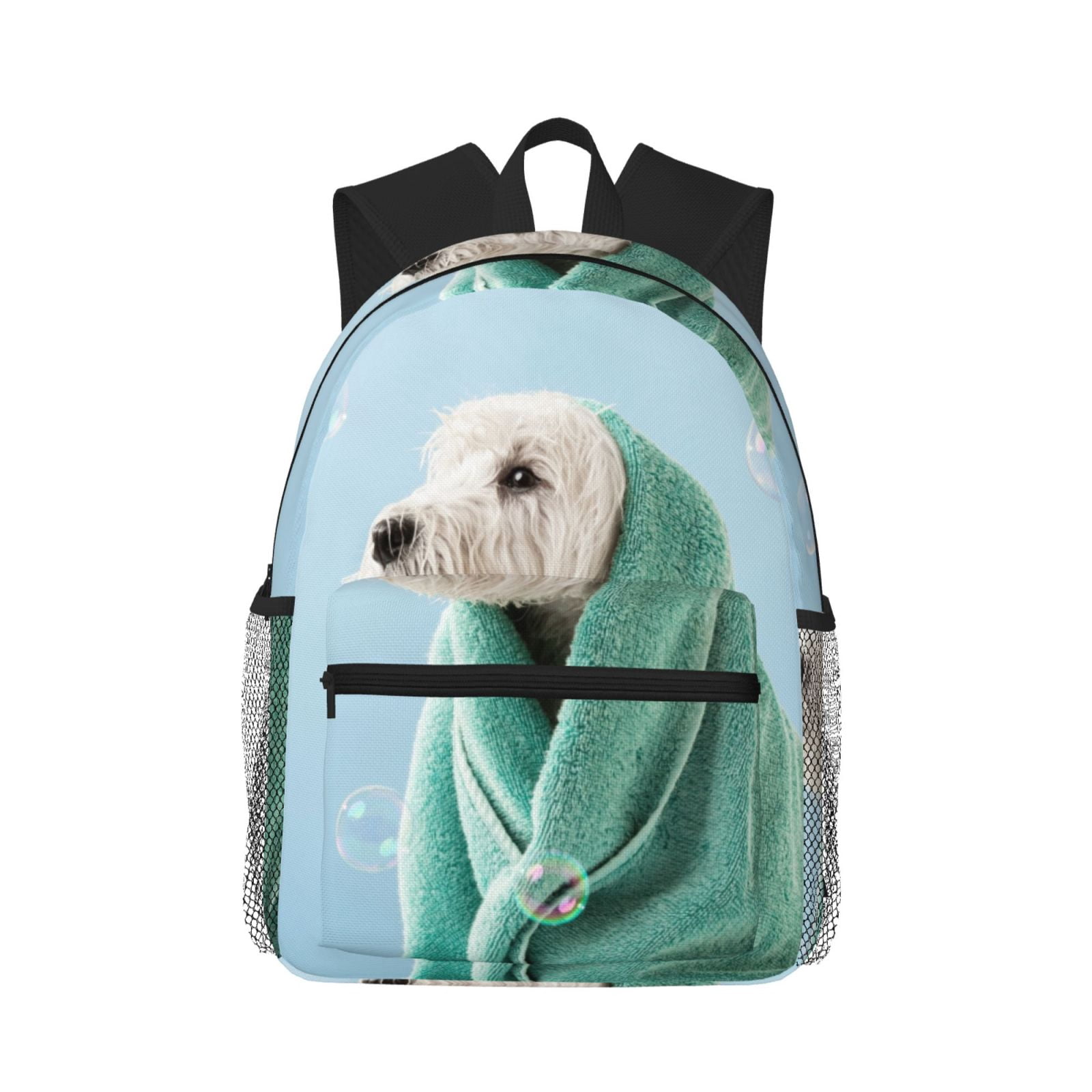 Easygdp Dog Wrapped in Towel Casual Laptop Backpack, Large Capacity ...