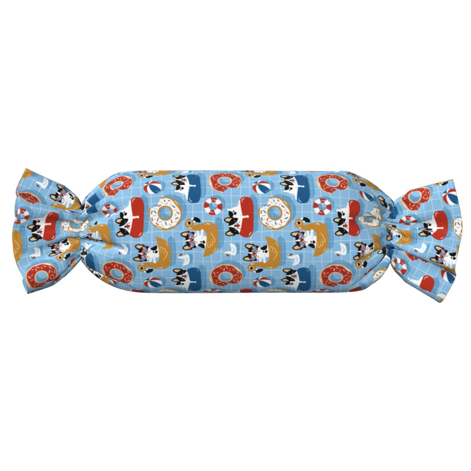 Easygdp Dogs With Pool Floats Candy Pillow Cylindrical Pillows Sofa ...