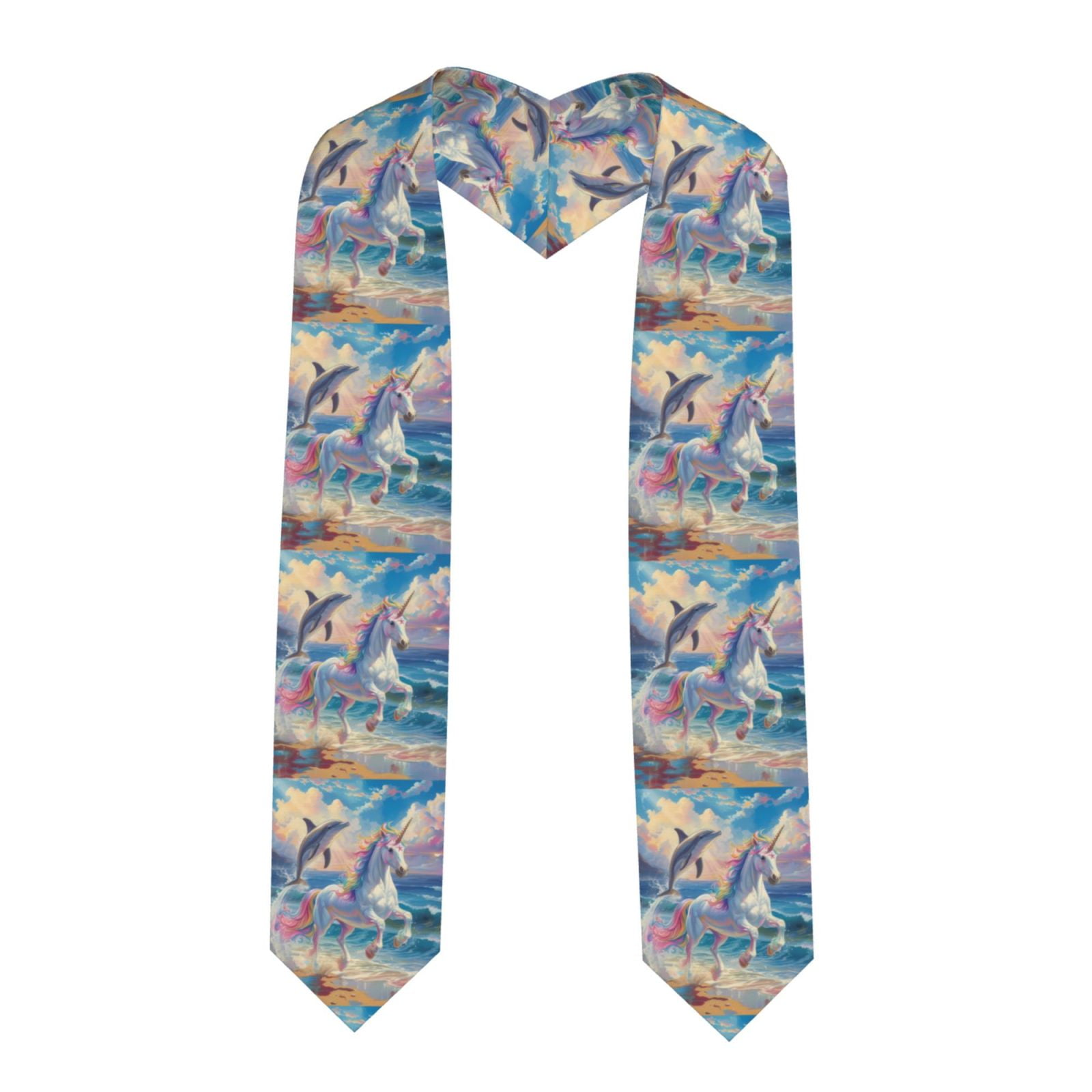 Easygdp Dolphin Rainbow Horse Unisex Adult Graduation Stole Shawl 36 ...