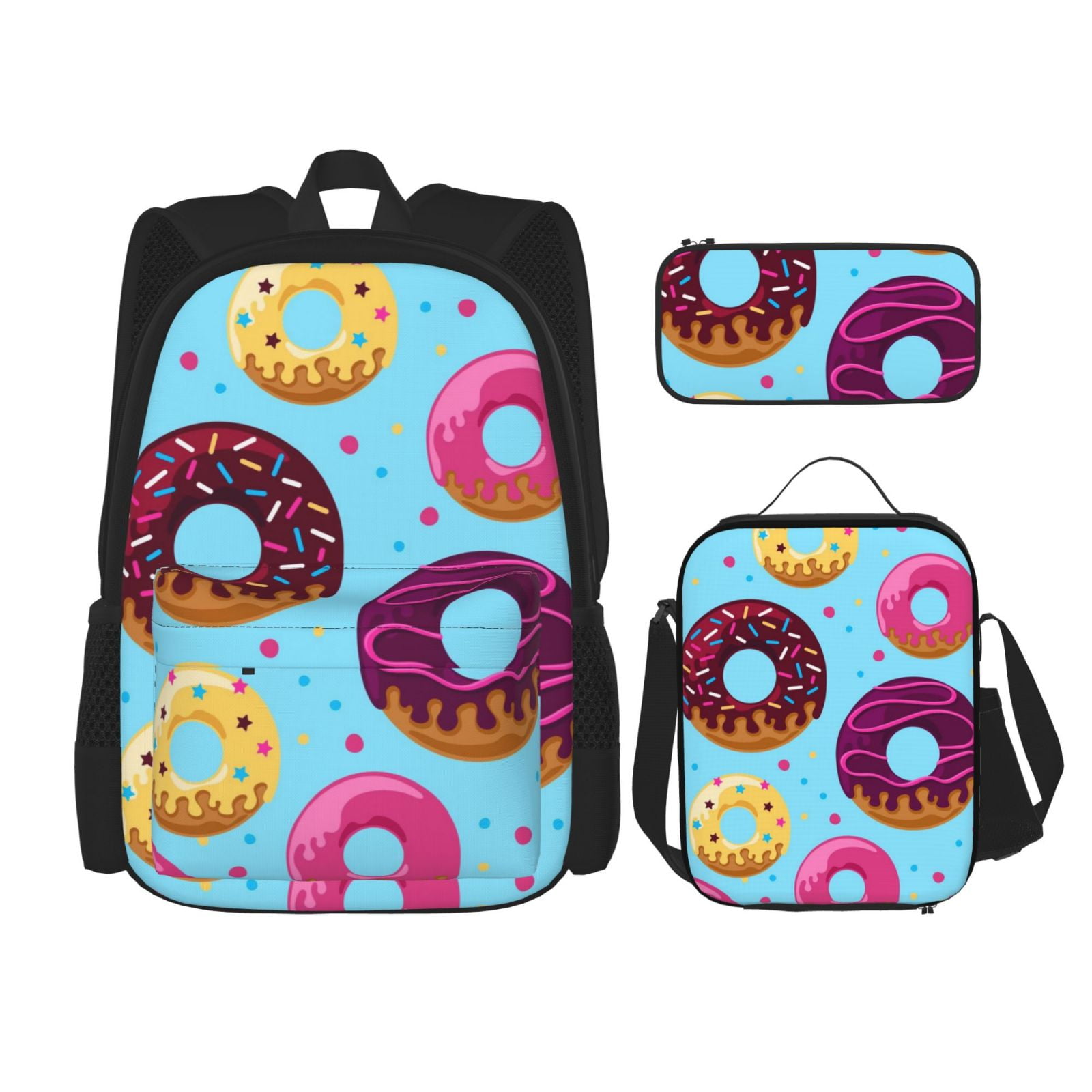 Easygdp Donuts Backpack for Boys and Girls with Lunch Box Pencil Bag ...