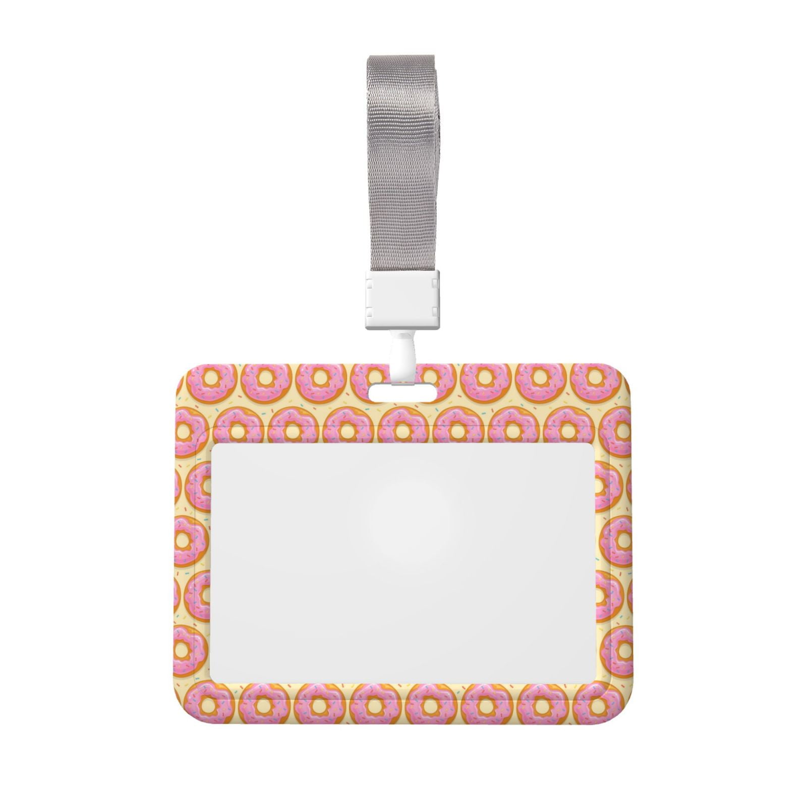 Easygdp Donuts With Pink Glaze Card Badge Holder Work Badge Sleeve for ...