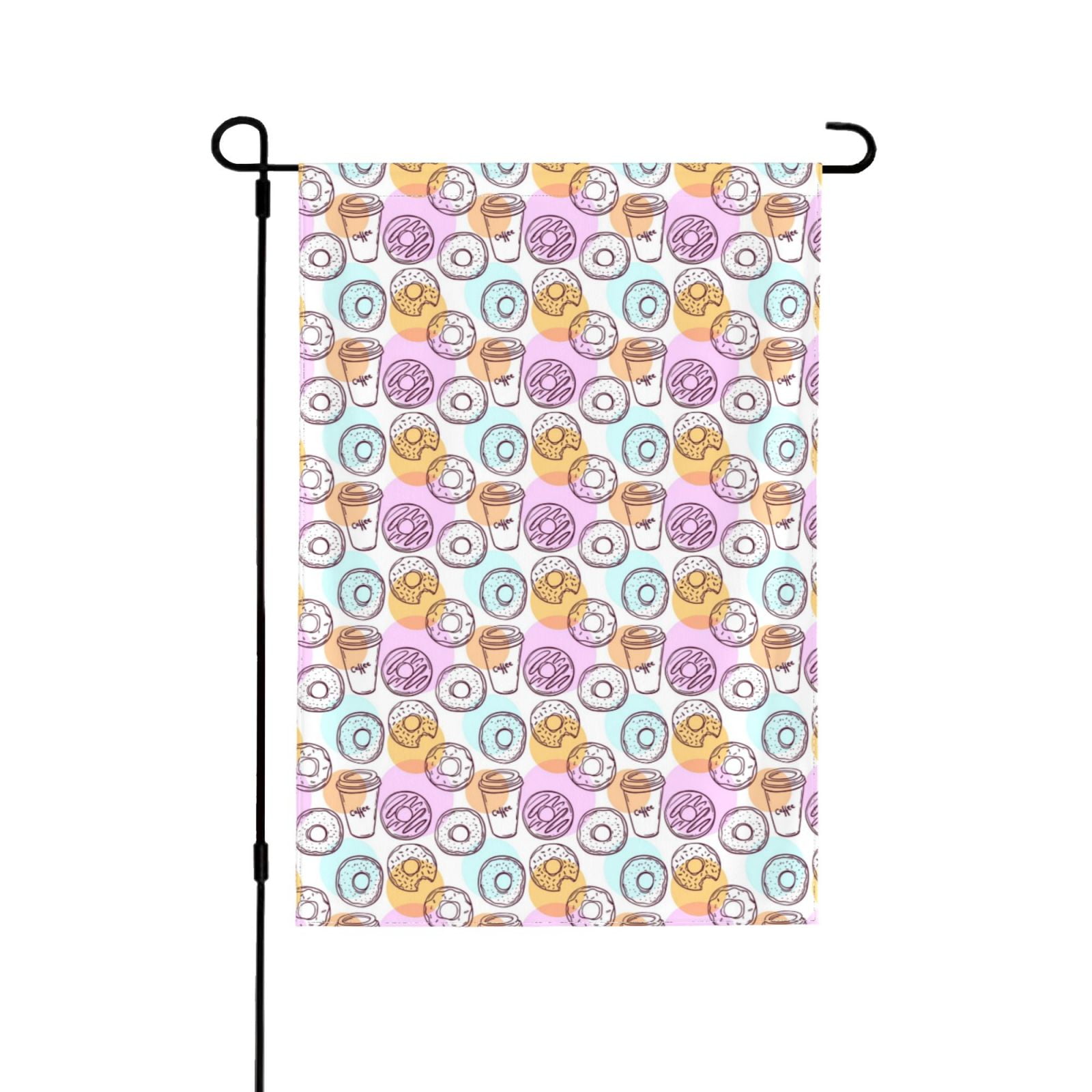 Easygdp Donuts and Coffee Garden Flag Yard Flag Welcome Flag, Double ...