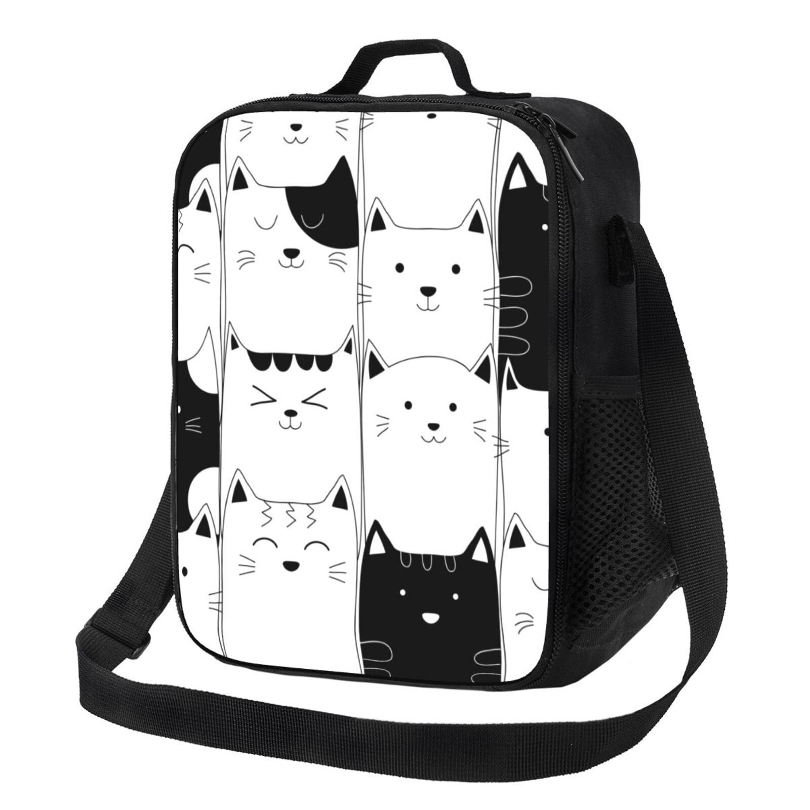 Easygdp Doodle Cute Cat Lunch Box Large capacity Lunch Bag Leakproof ...