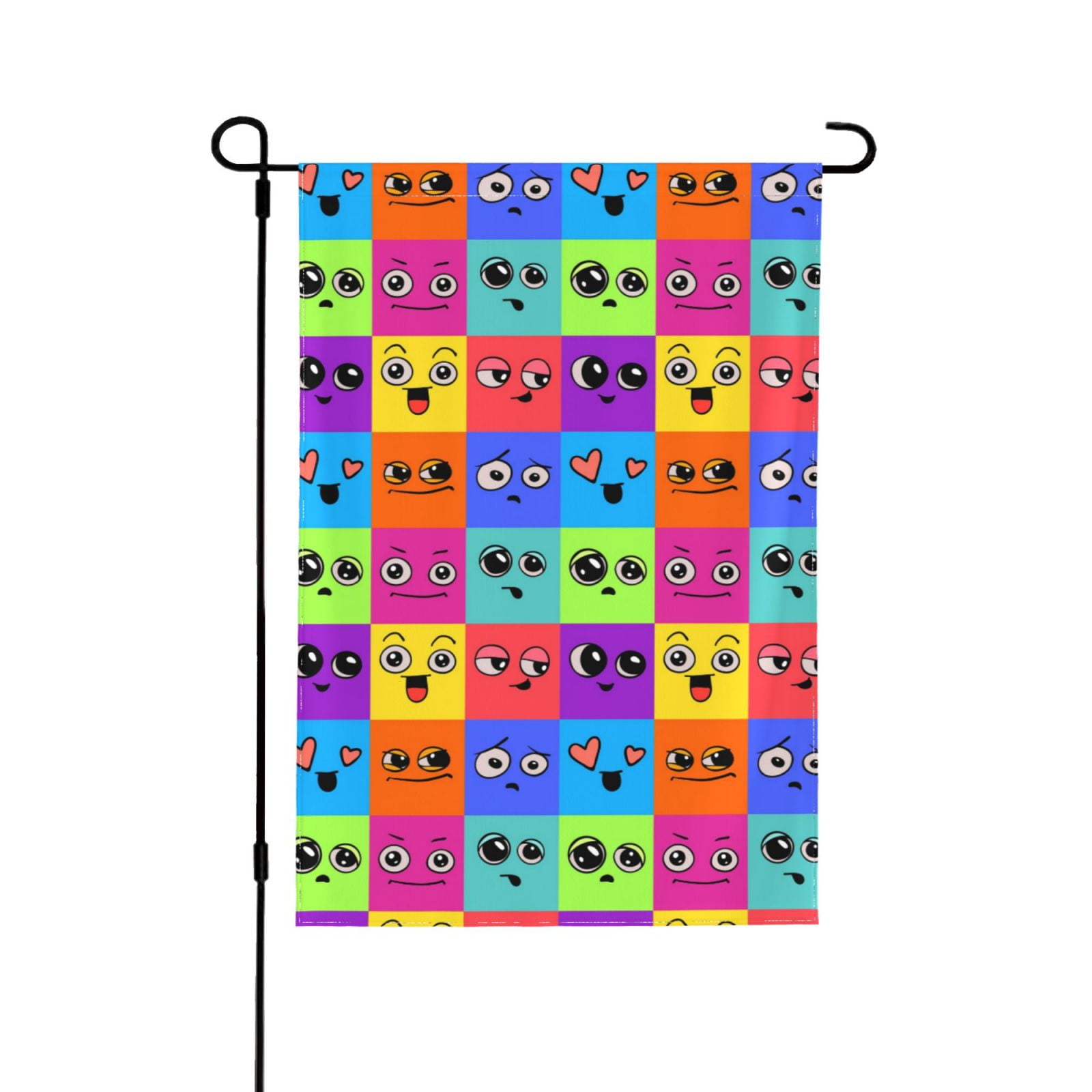Easygdp Doodle Faces Emotions Garden Flag Yard Flag Welcome Flag ...