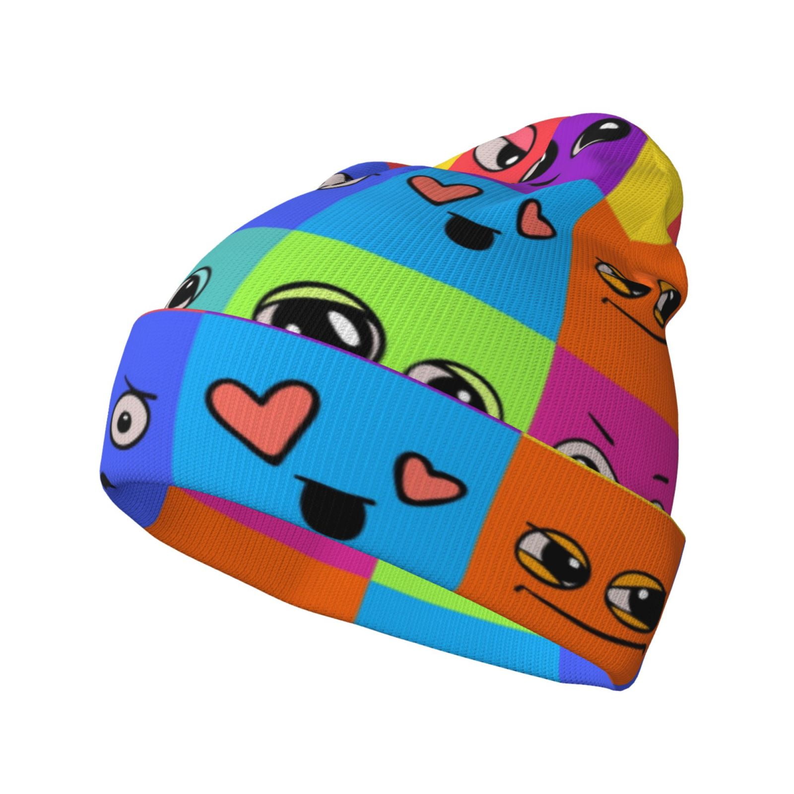 Easygdp Doodle Faces Emotions Winter Beanie for Men Women Beanie Knit ...