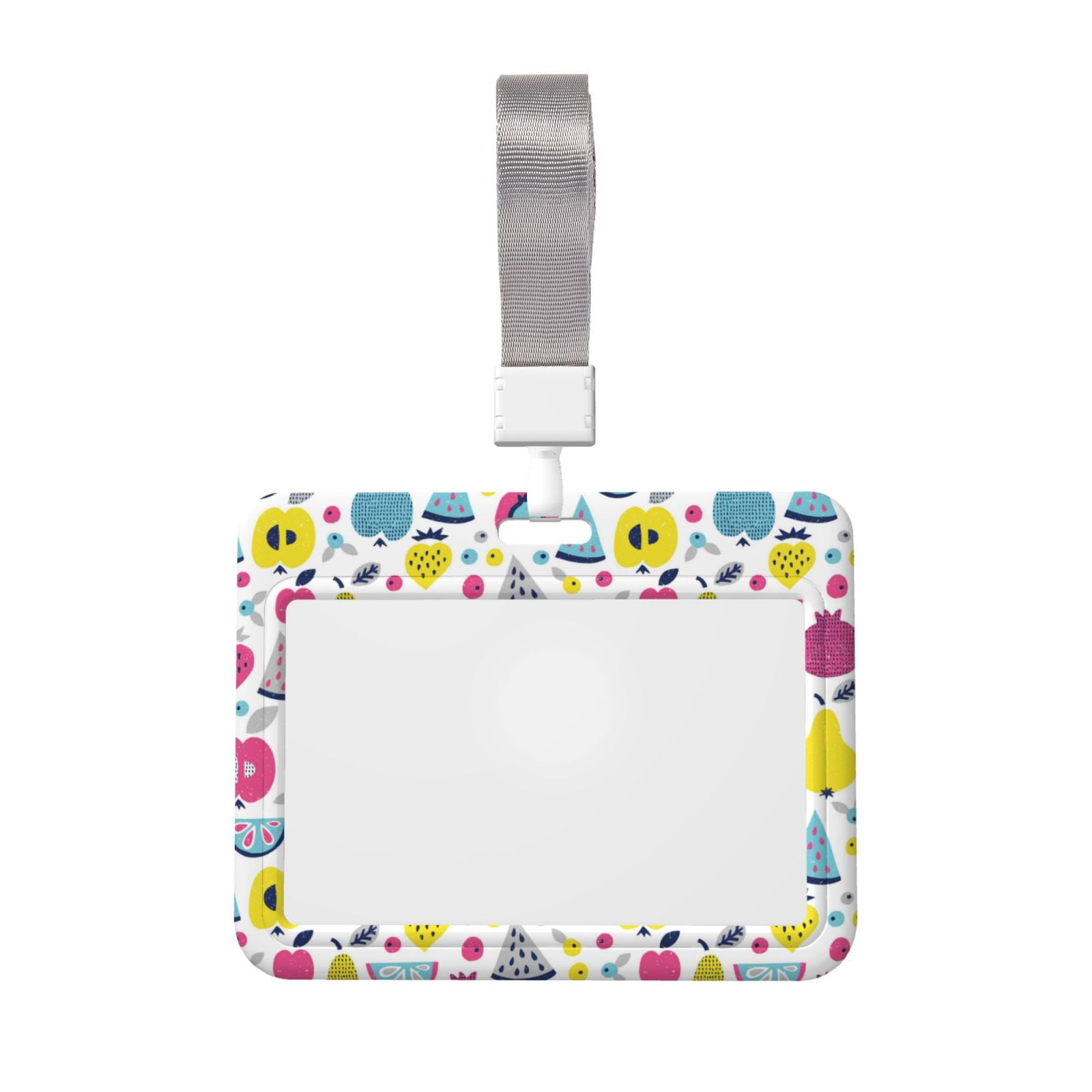 Easygdp Doodle Fruits Card Badge Holder Work Badge Sleeve for Office ...