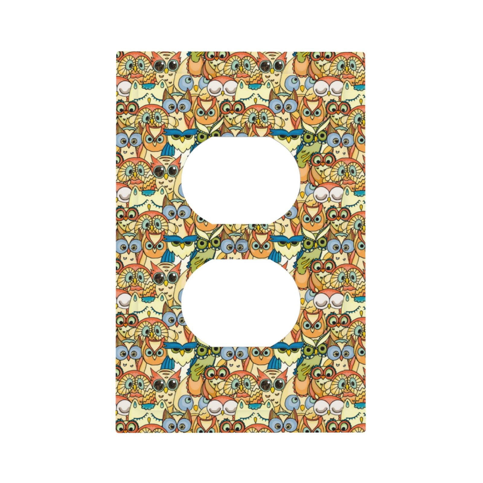 Easygdp Doodle Owls Decorator Light Switch or Receptacle Outlet Wall ...