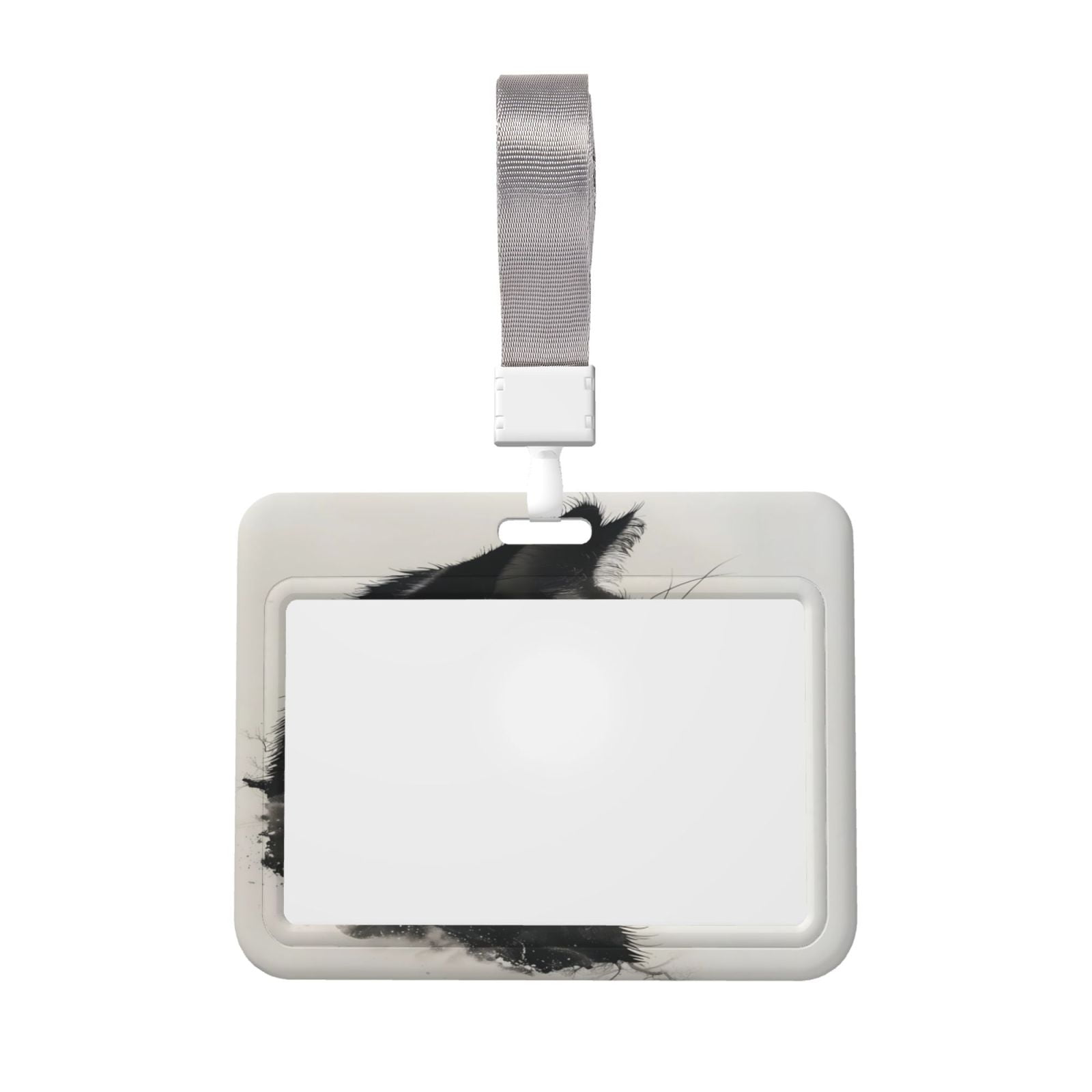 Easygdp Double Exposure Cat Forest Card Badge Holder Work Badge Sleeve ...