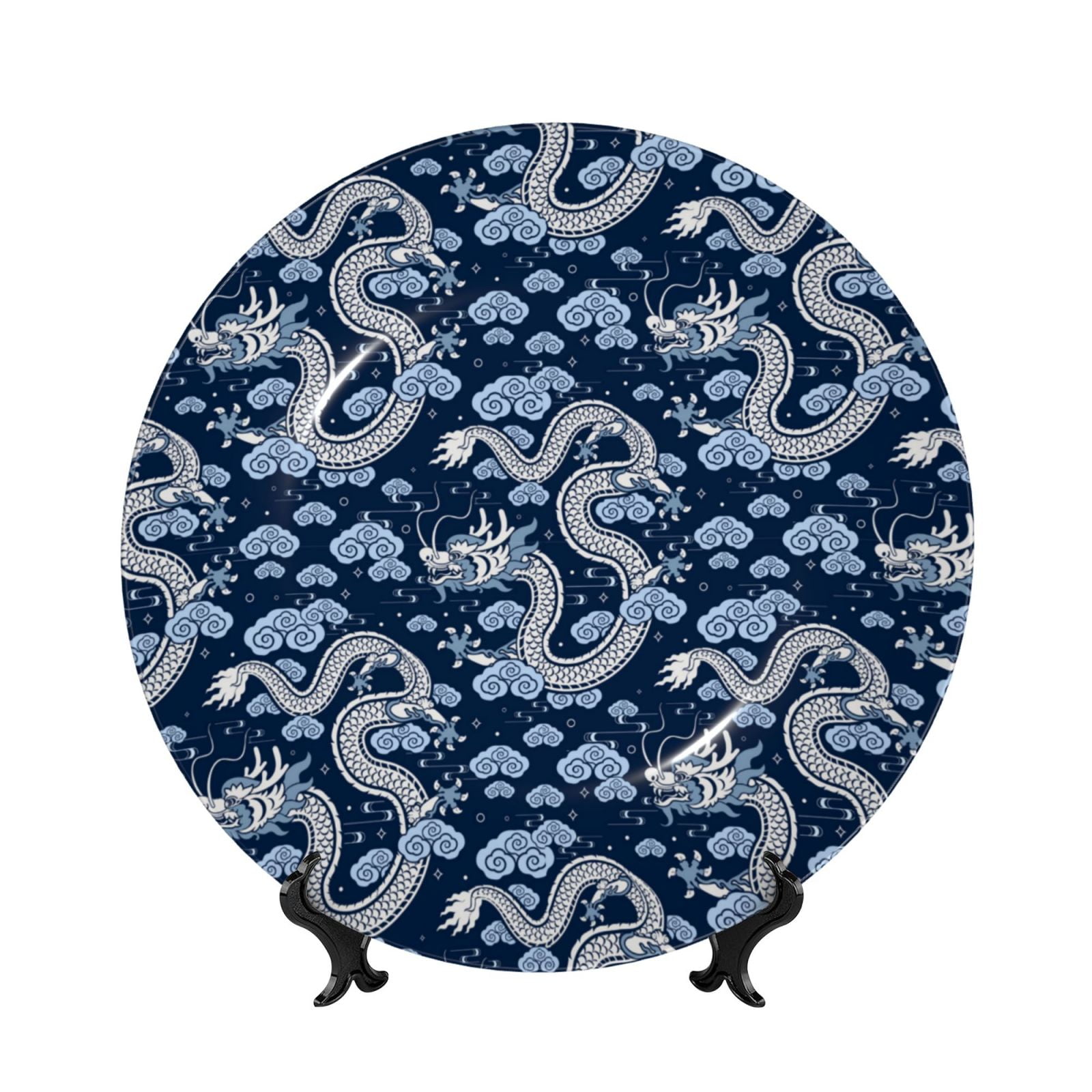Easygdp Dragons Bone China Decorative Plate Ceramic Dinner Plates Art ...