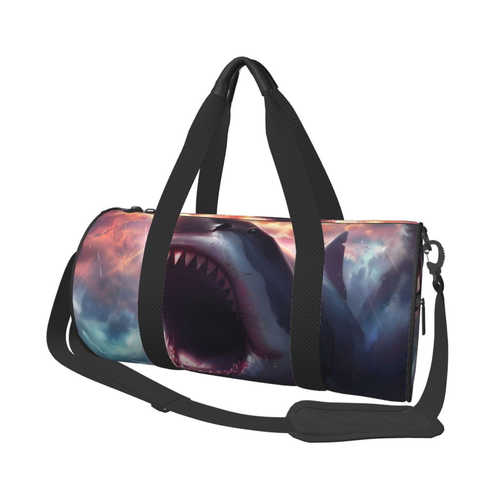 Easygdp Dramatic Shark Attack Travel Duffle Bag,Carry on Bag Travel ...