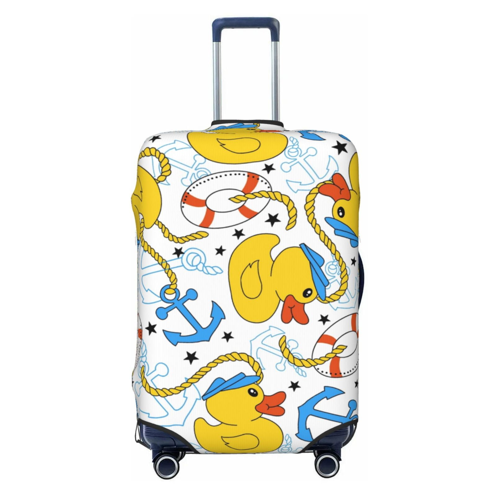 Easygdp Ducks and Anchors Print Elastic and Washable Suitcase ...