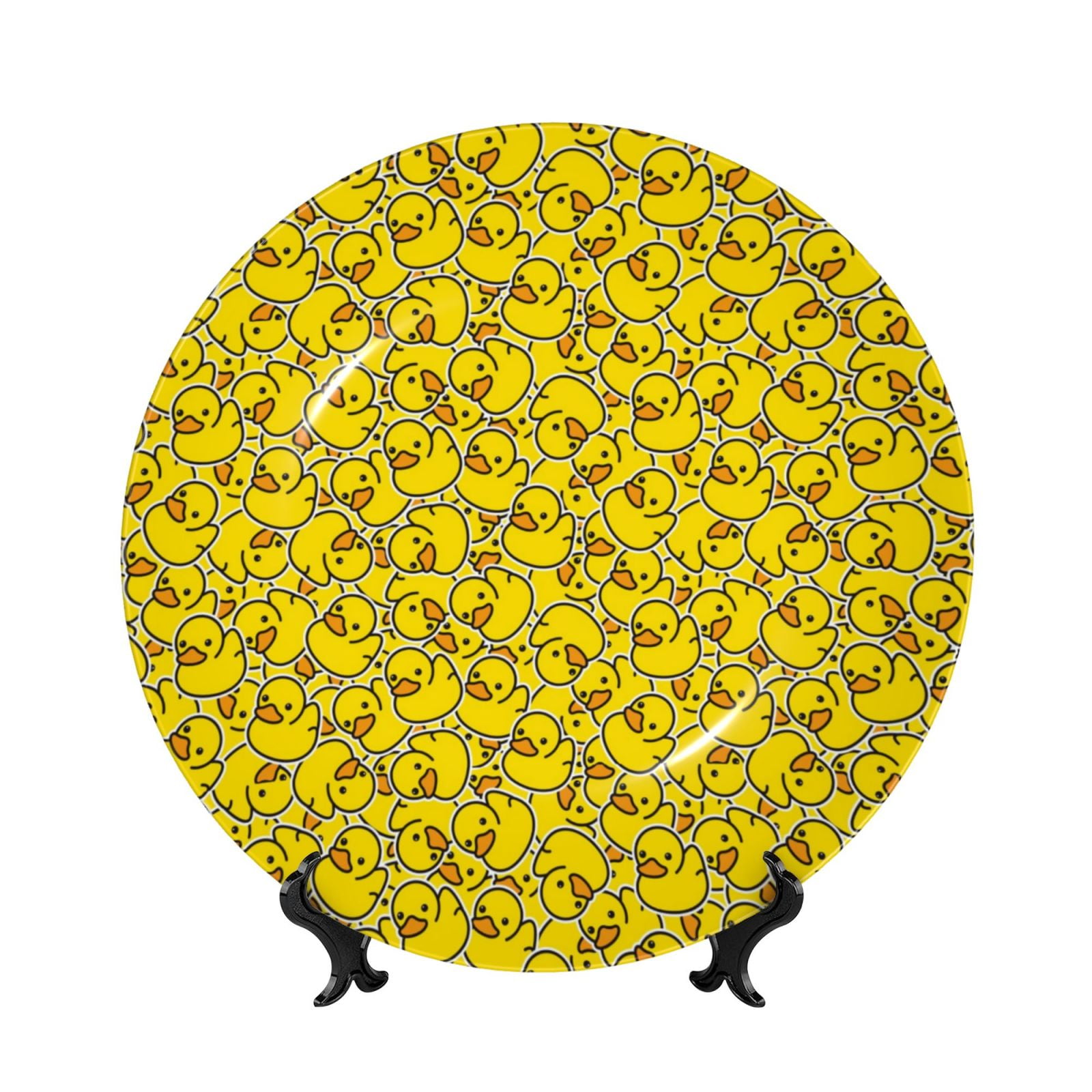 Easygdp Ducky Cartoon Animal Yellow Bone China Decorative Plate Ceramic ...