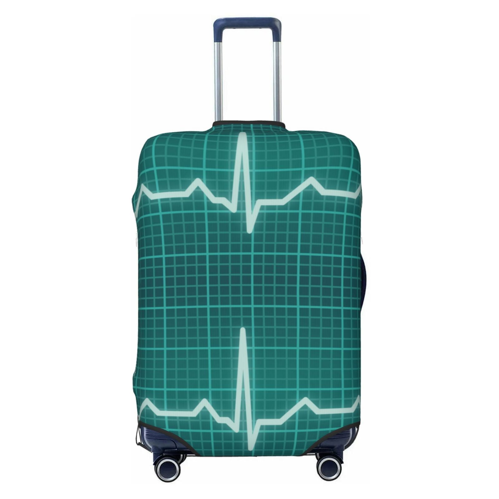 Easygdp Ecg Wave Double-Sided Printed Elastic Suitcase Protective Cover ...