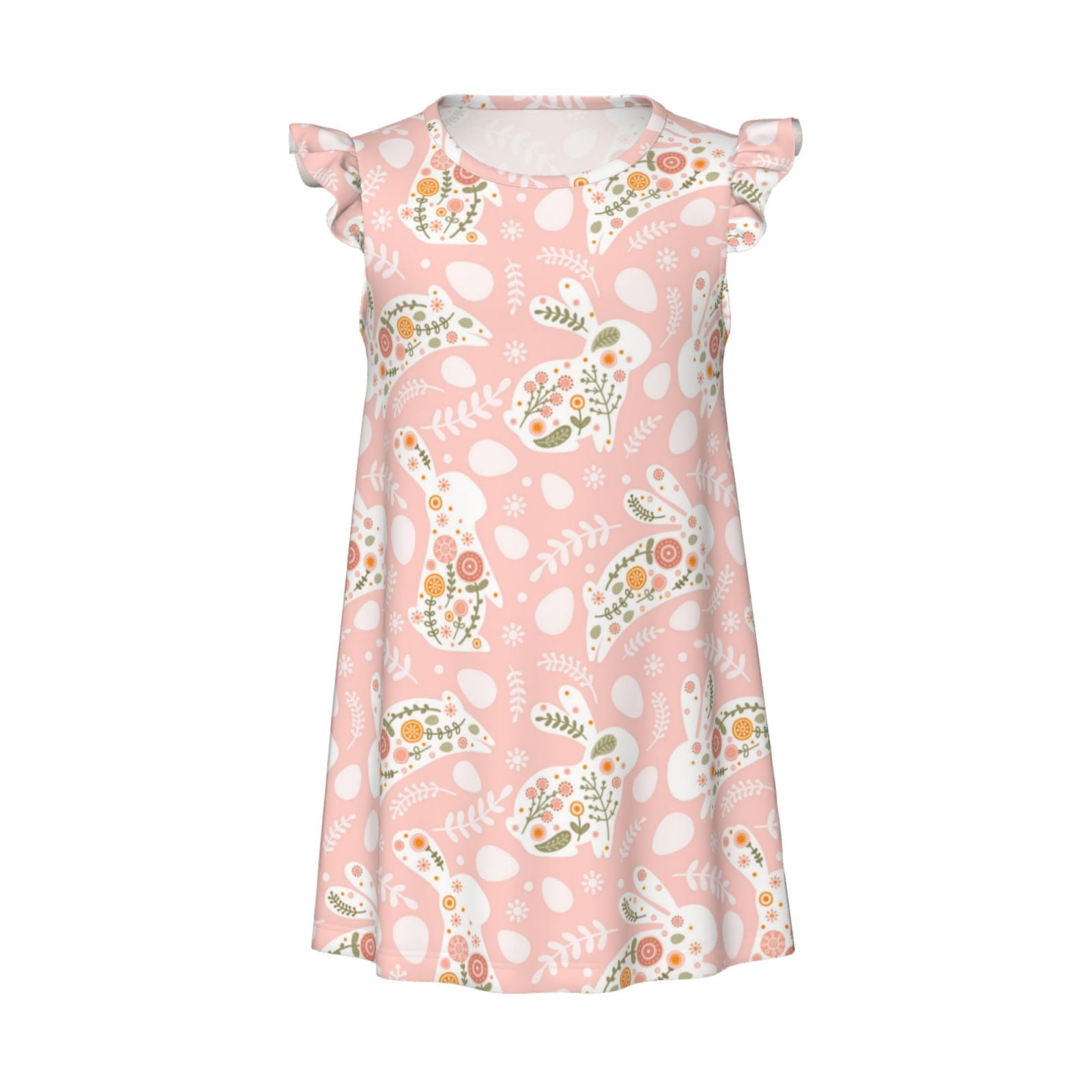 Easygdp Easter Bunny Girls Pajamas Dress, Princess Nightgown for Girls ...