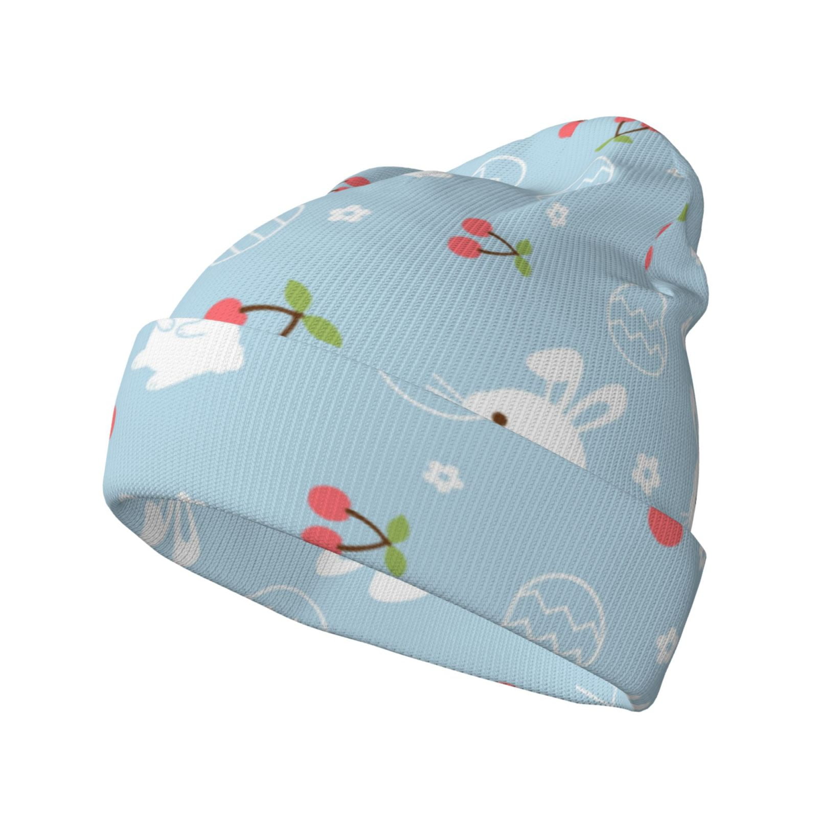 Easygdp Easter Rabbit Winter Beanie for Men Women Beanie Knit Hat ...