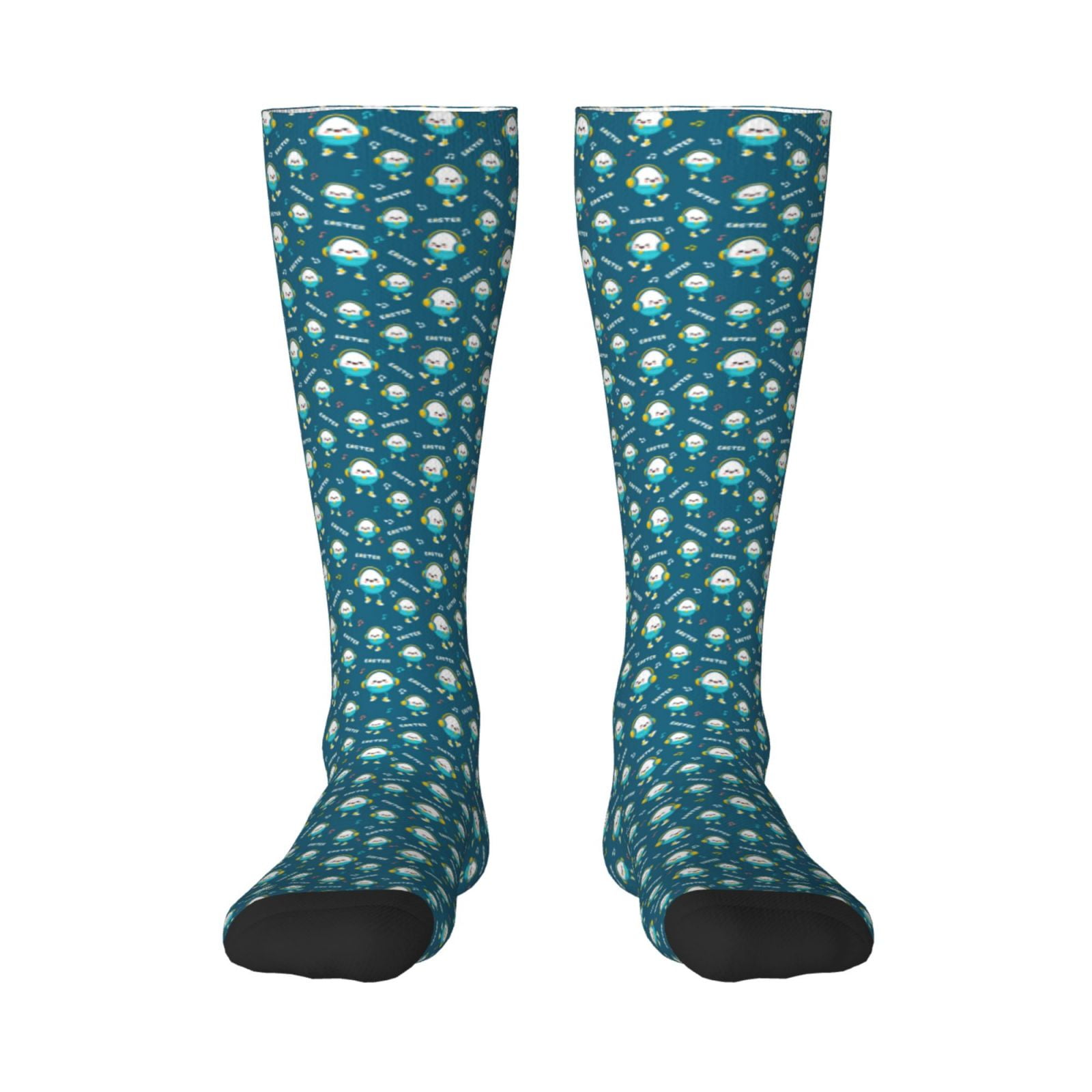 Easygdp Easter eggs dancing to music Sport Knee High Socks Soccer Socks ...