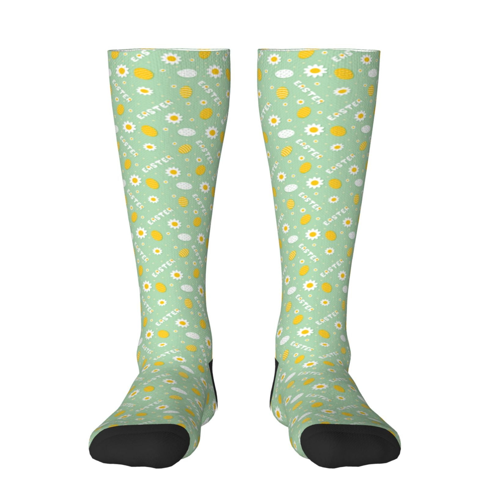 Easygdp Easter with eggs and flowers Sport Knee High Socks Soccer Socks ...