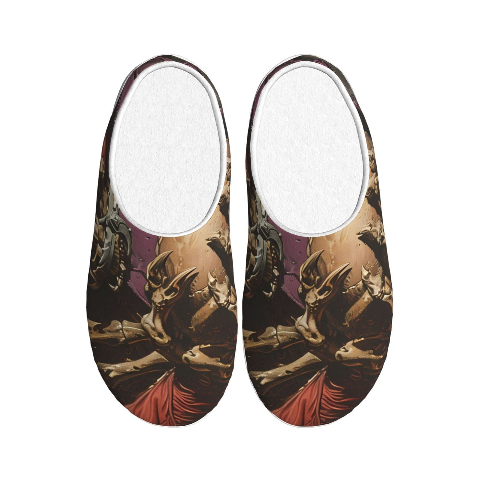 Easygdp Eerie Skull Holding Another Slippers for Women Mens Winter Warm ...