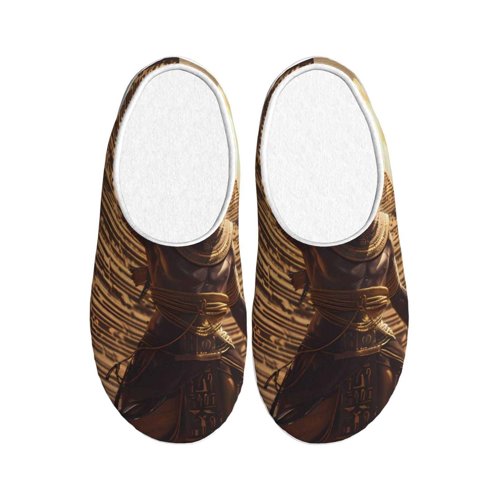 Easygdp Egyptian Cat Pharaoh Magic Slippers for Women Mens Winter Warm ...