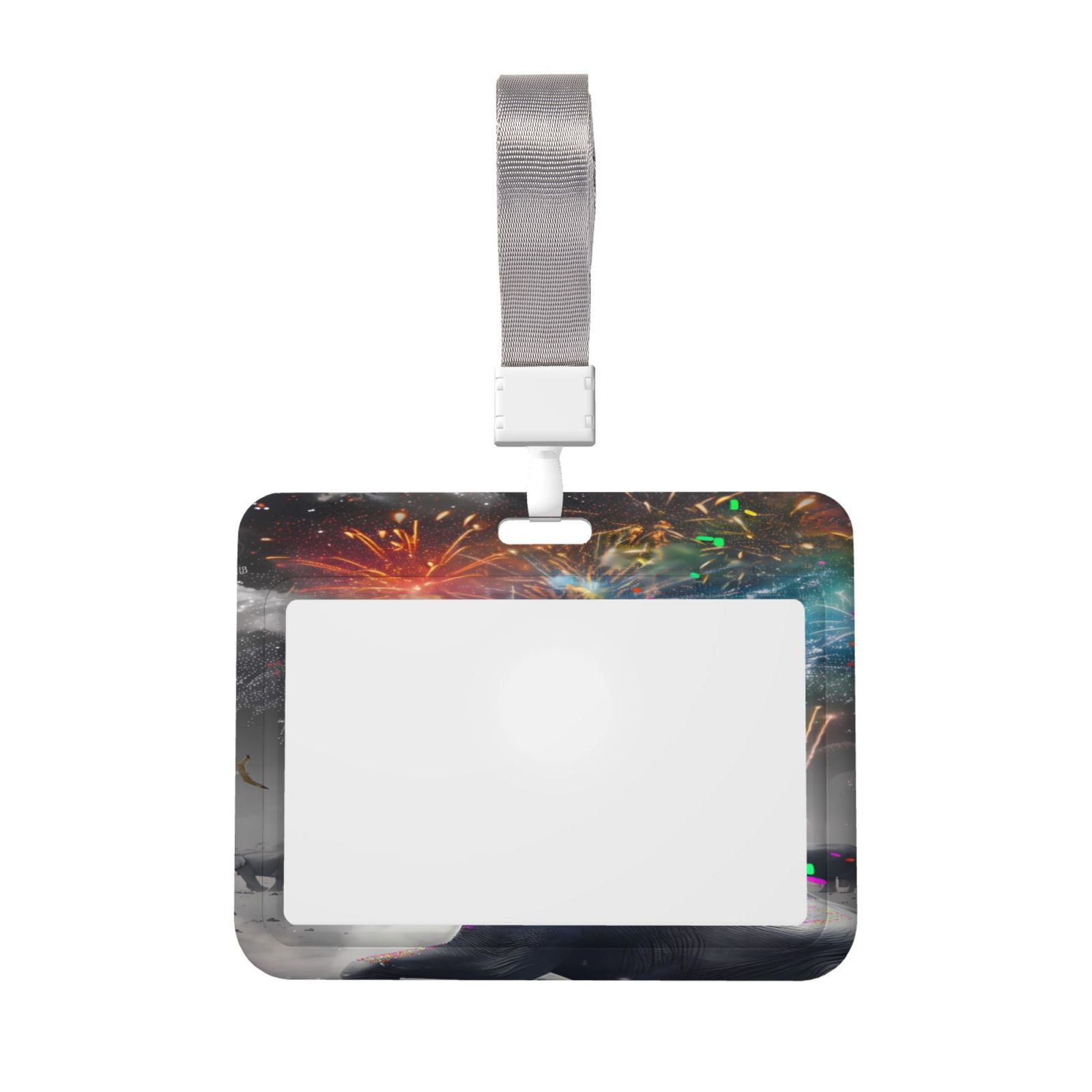Easygdp Elephant Fireworks Celebration Card Badge Holder Work Badge ...