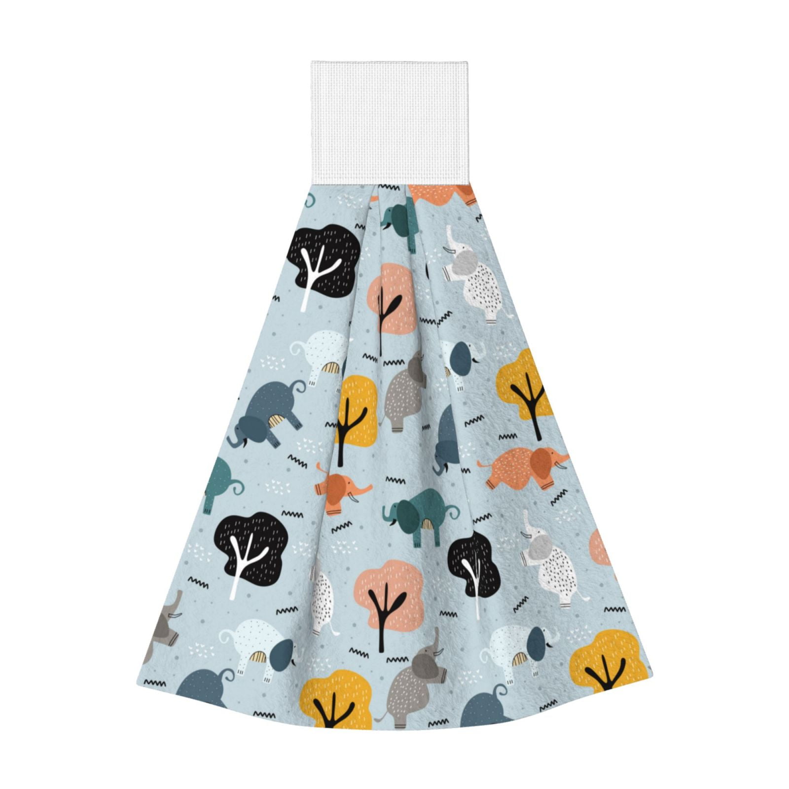 Easygdp Elephant Tree Kitchen Hand Towels Hanging Tie Towels Fast ...
