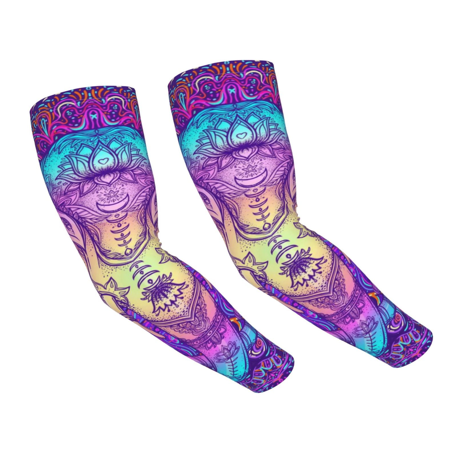 Easygdp Elephant in Tribal Style Adult Ice Silk Sunscreen Arm Cover ...