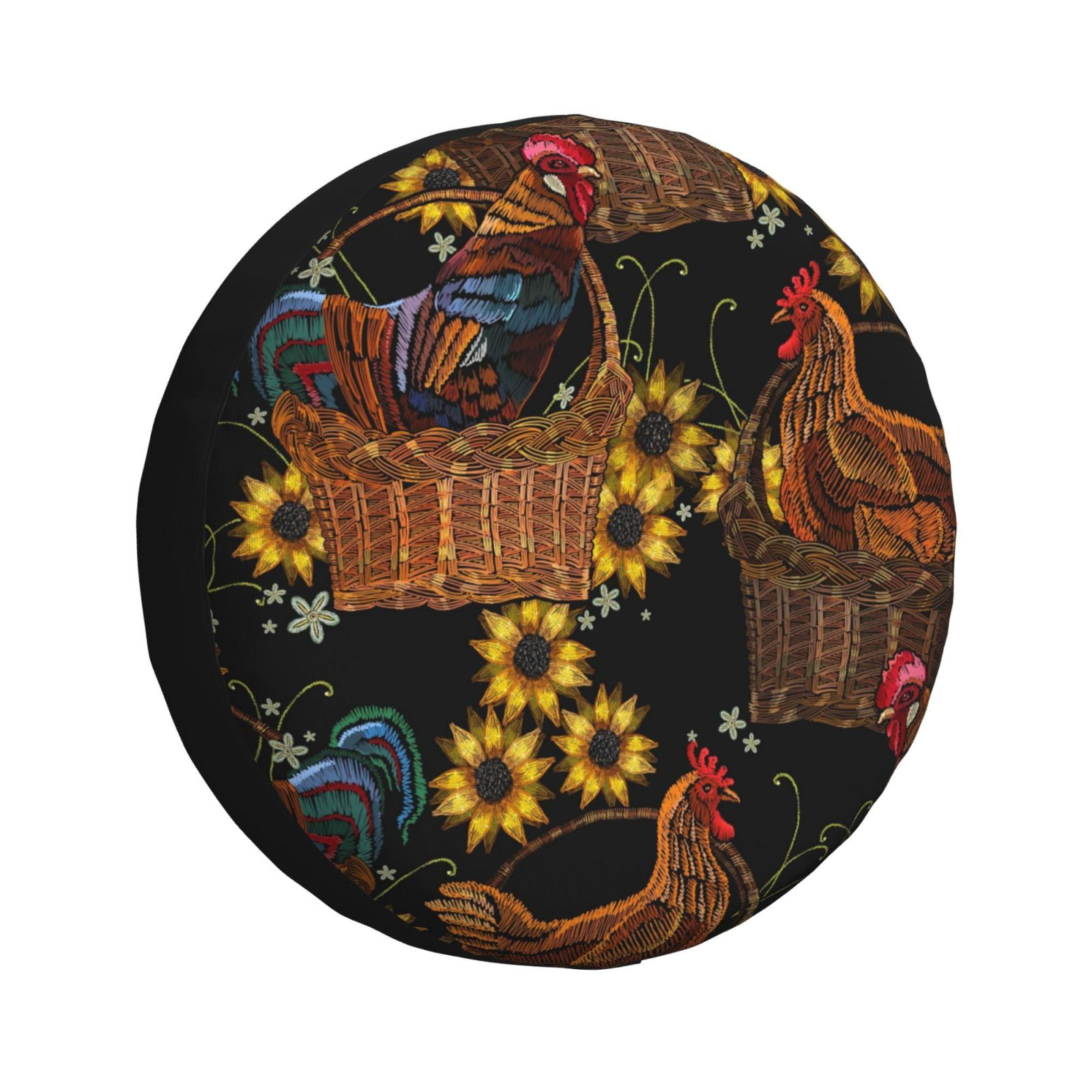 Easygdp Embroidery Chicken Rooster Wheel Sun Guard, Spare Tire Cover ...