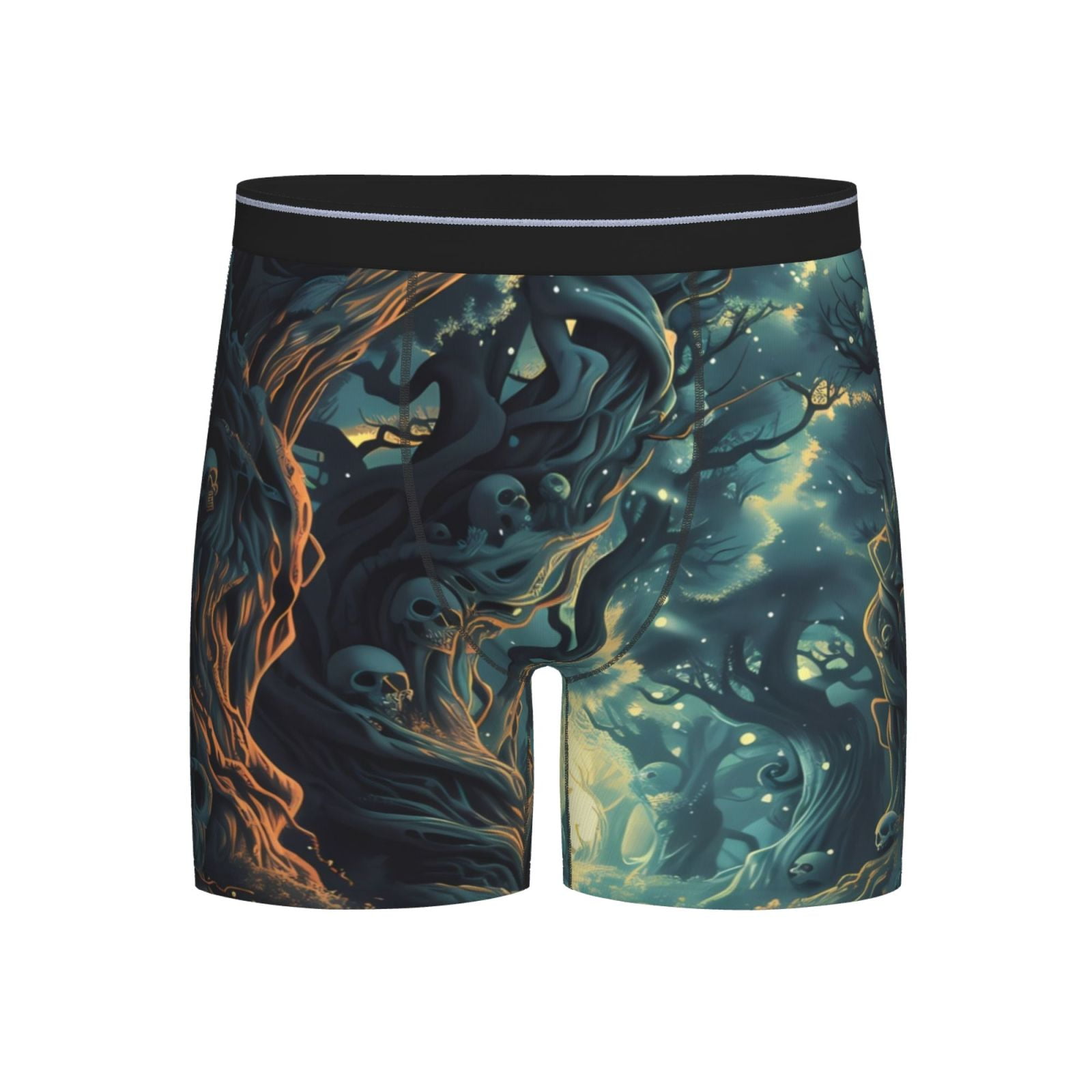 Easygdp Enchanted Forest Skull Path Men's Boxer Briefs Men’s Underwear ...