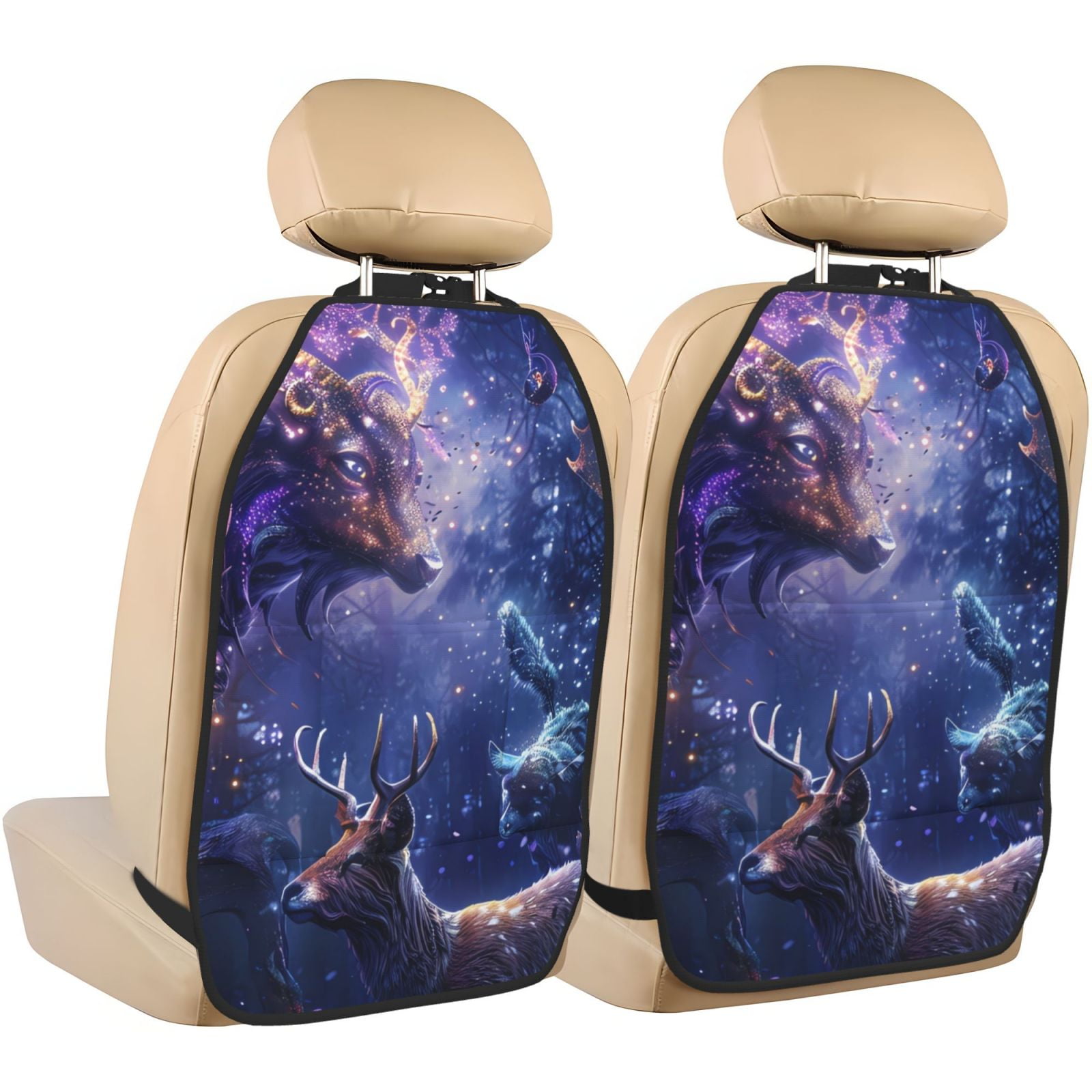 Easygdp Enchanted Forest Stag Gathering Car Kick Mat Seat Cover 2 Pcs ...