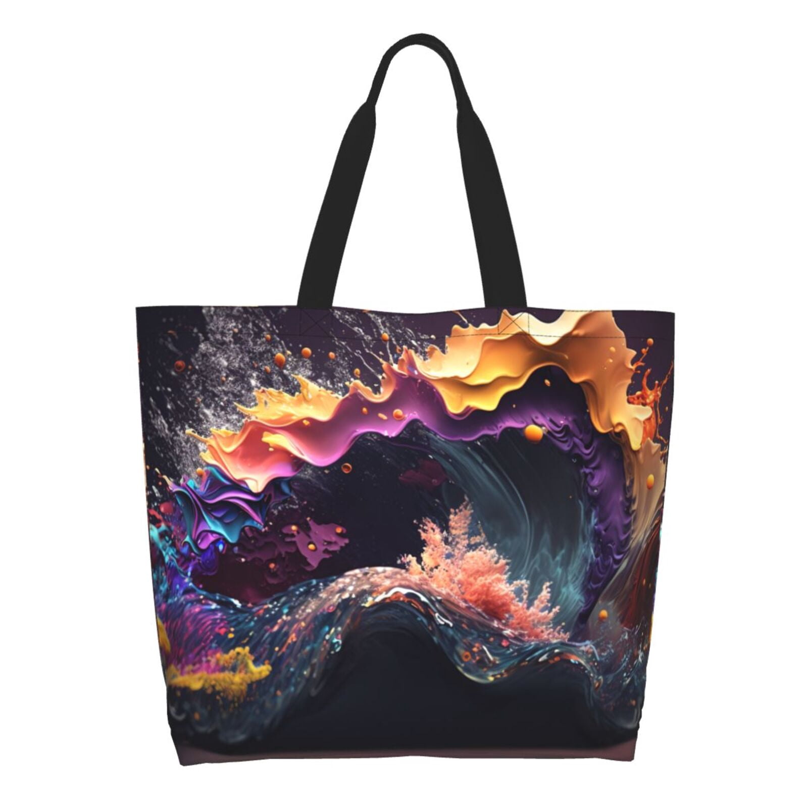 Easygdp Explosive Fluid Splash Art Tote Bags for Women,Women Travel ...