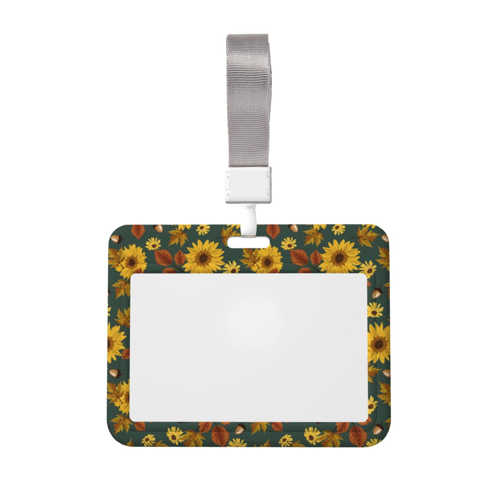 Easygdp Fall Daisy Leaf Nuts Card Badge Holder Work Badge Sleeve for ...